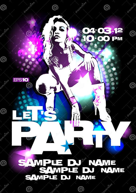Let`s Party Design Template. Stock Vector - Illustration of beautiful ...
