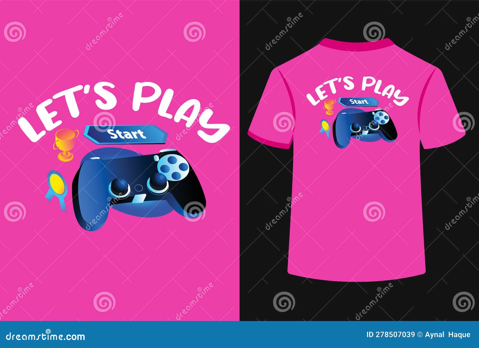 Let S Play Start Typography T-Shirt Design Stock Vector - Illustration ...