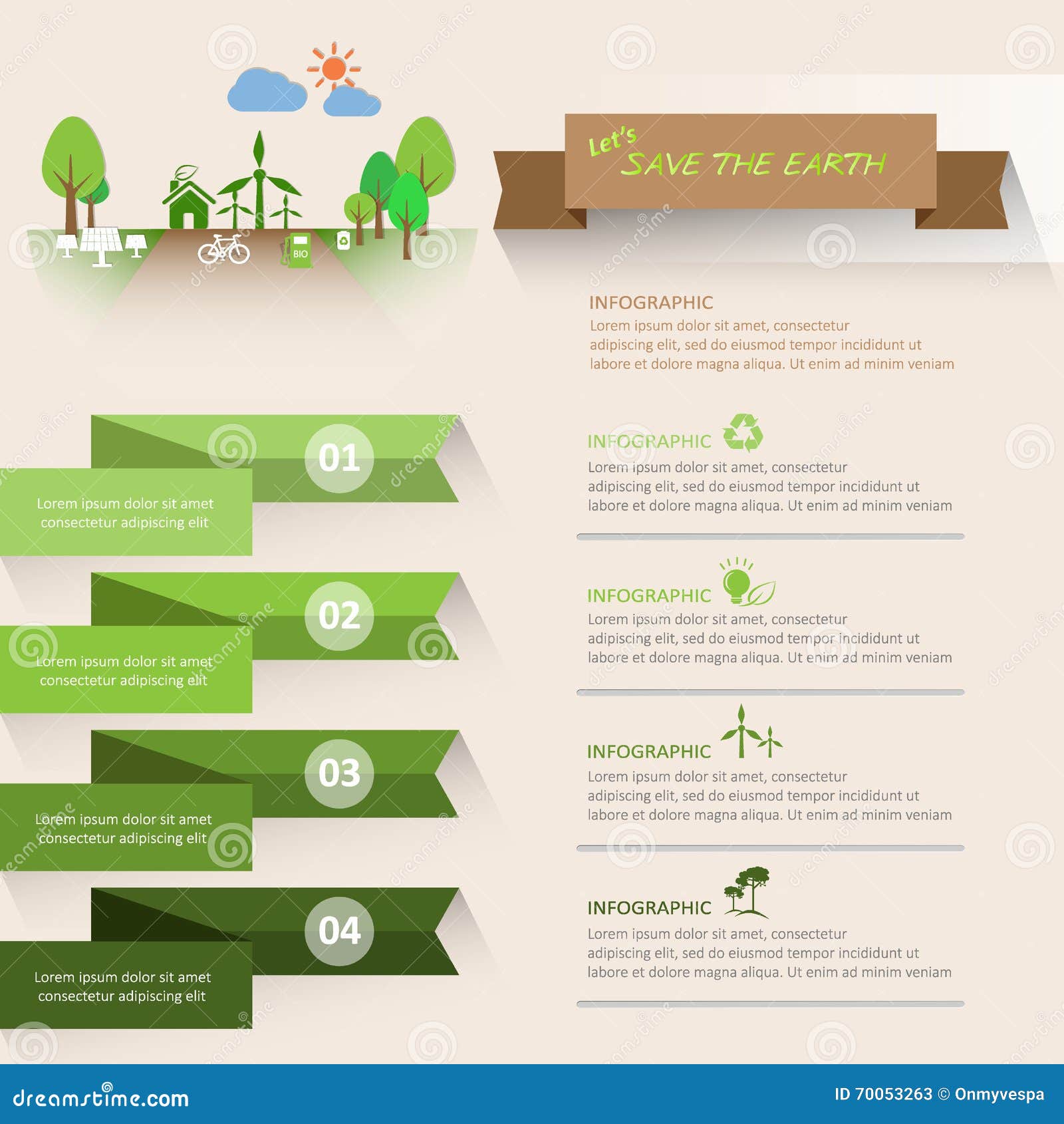 Let S Save the Earth, Ecology Concept Infographics Stock Vector ...