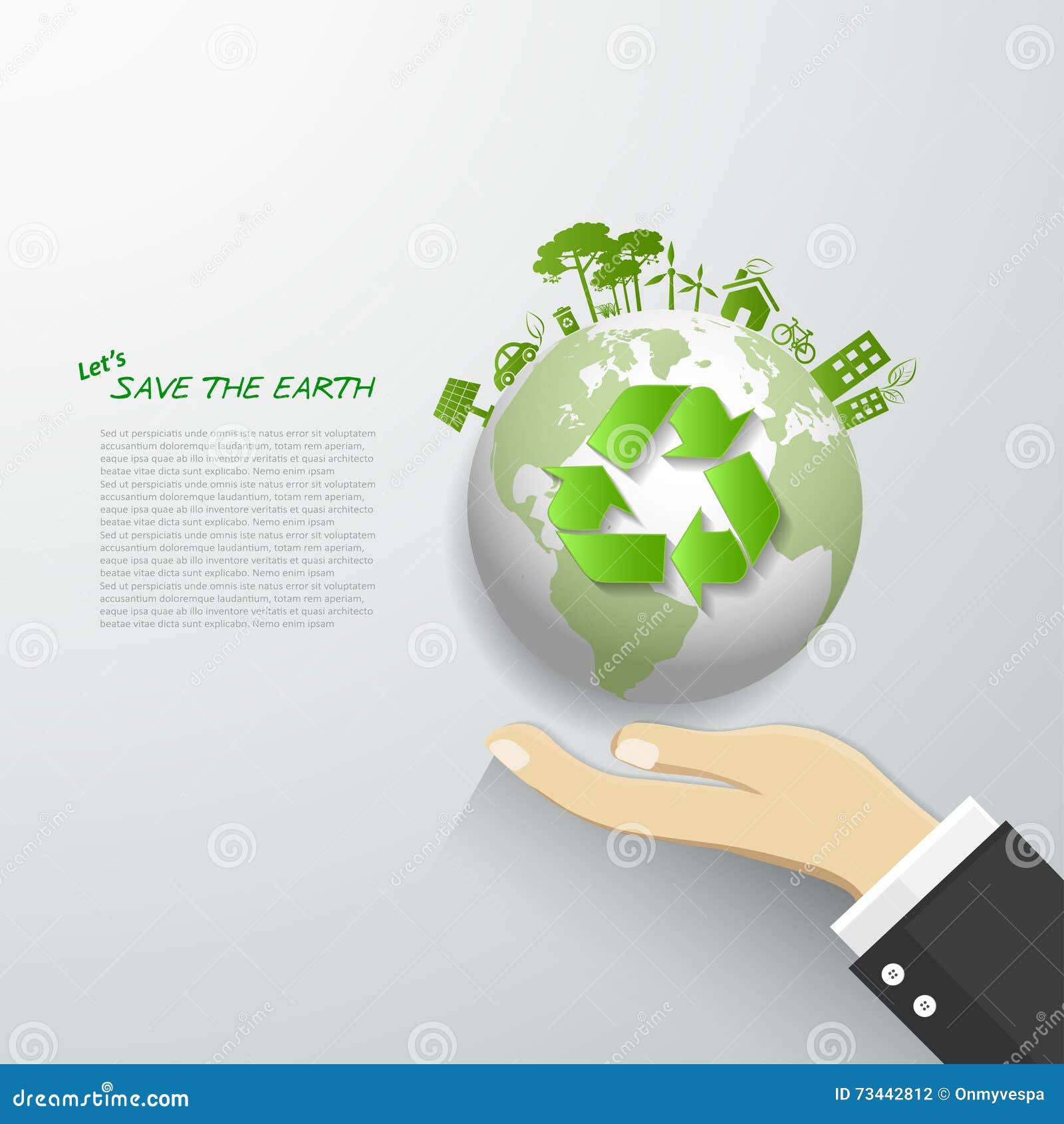 Let S Save the Earth, Ecology Concept Infographics Stock Vector ...