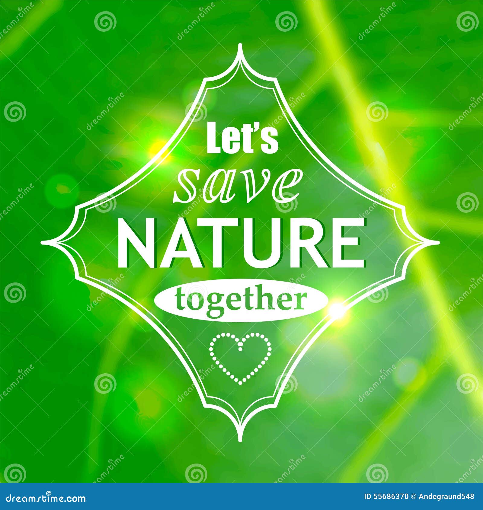 Let S Save Nature Together Vector Poster Stock Vector - Illustration of ...