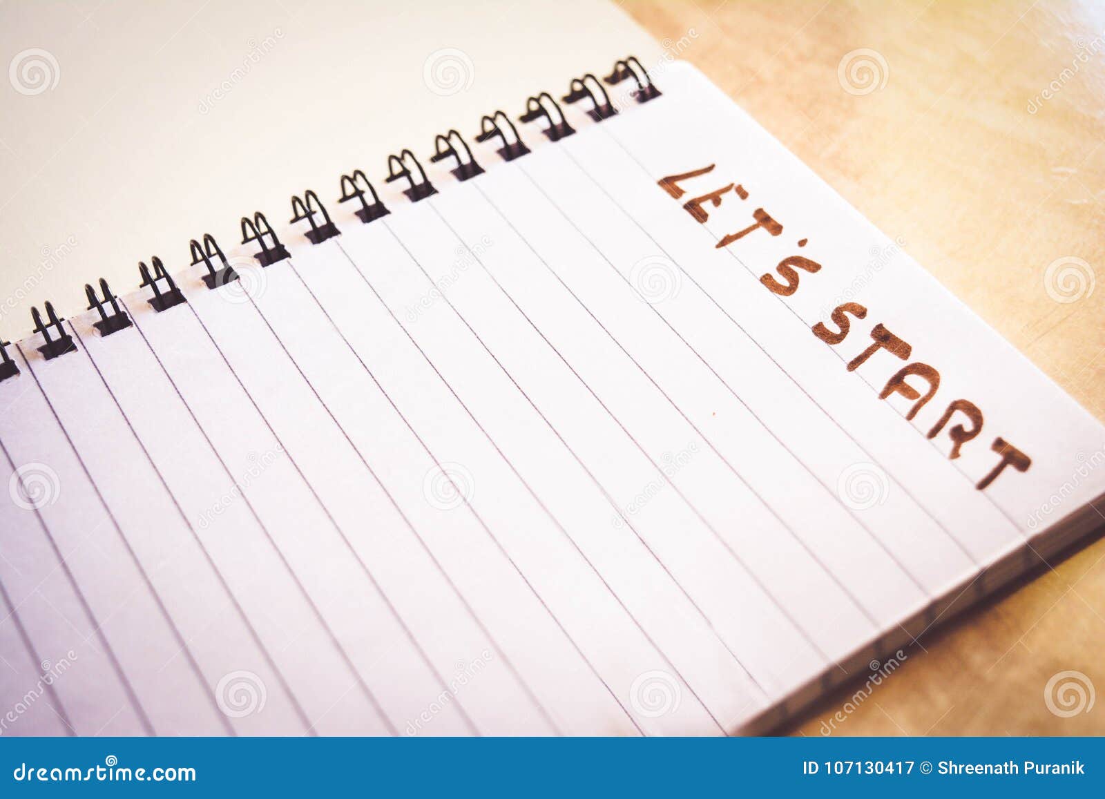 Let`s Start Written on Note Book Stock Image - Image of fashioned, open ...