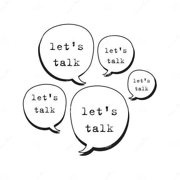 Let`s Talk Bubble Speech Set Stock Vector - Illustration of talk ...