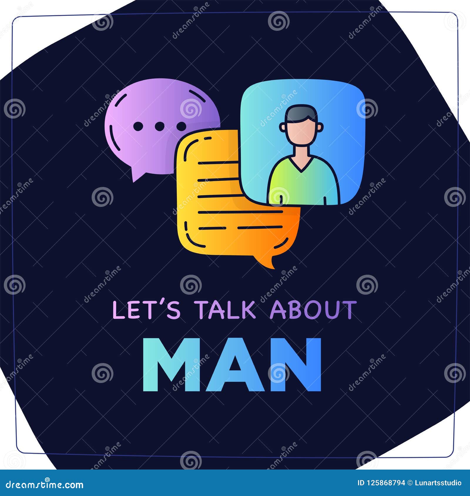 Let S Talk About Man Doodle Illustration Dialog Speech Bubbles W Stock