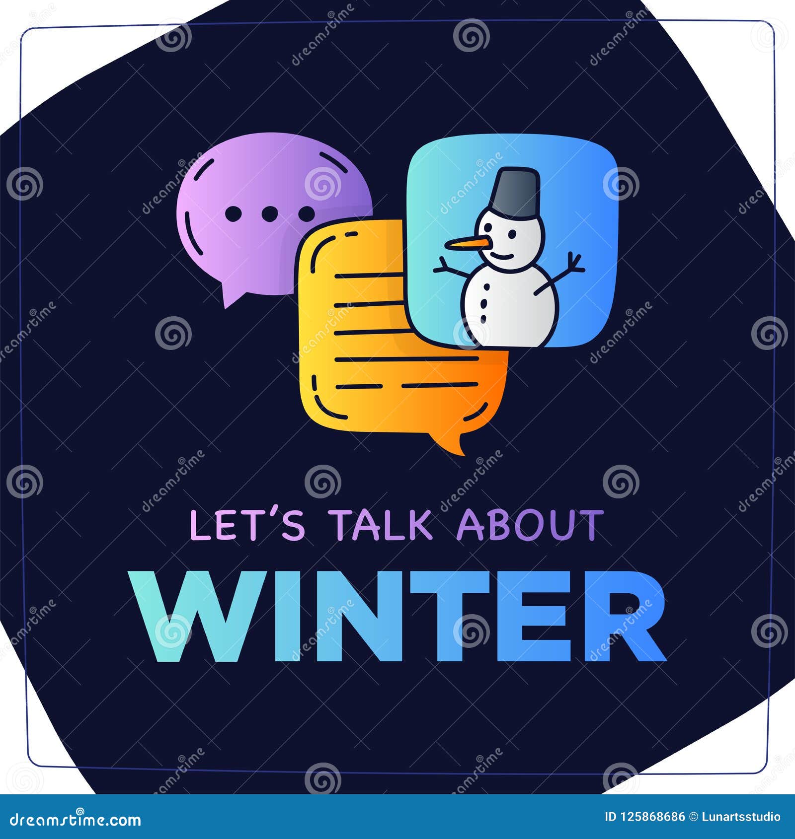 Let S Talk About Winter Doodle Illustration Dialog Speech Bubble Stock