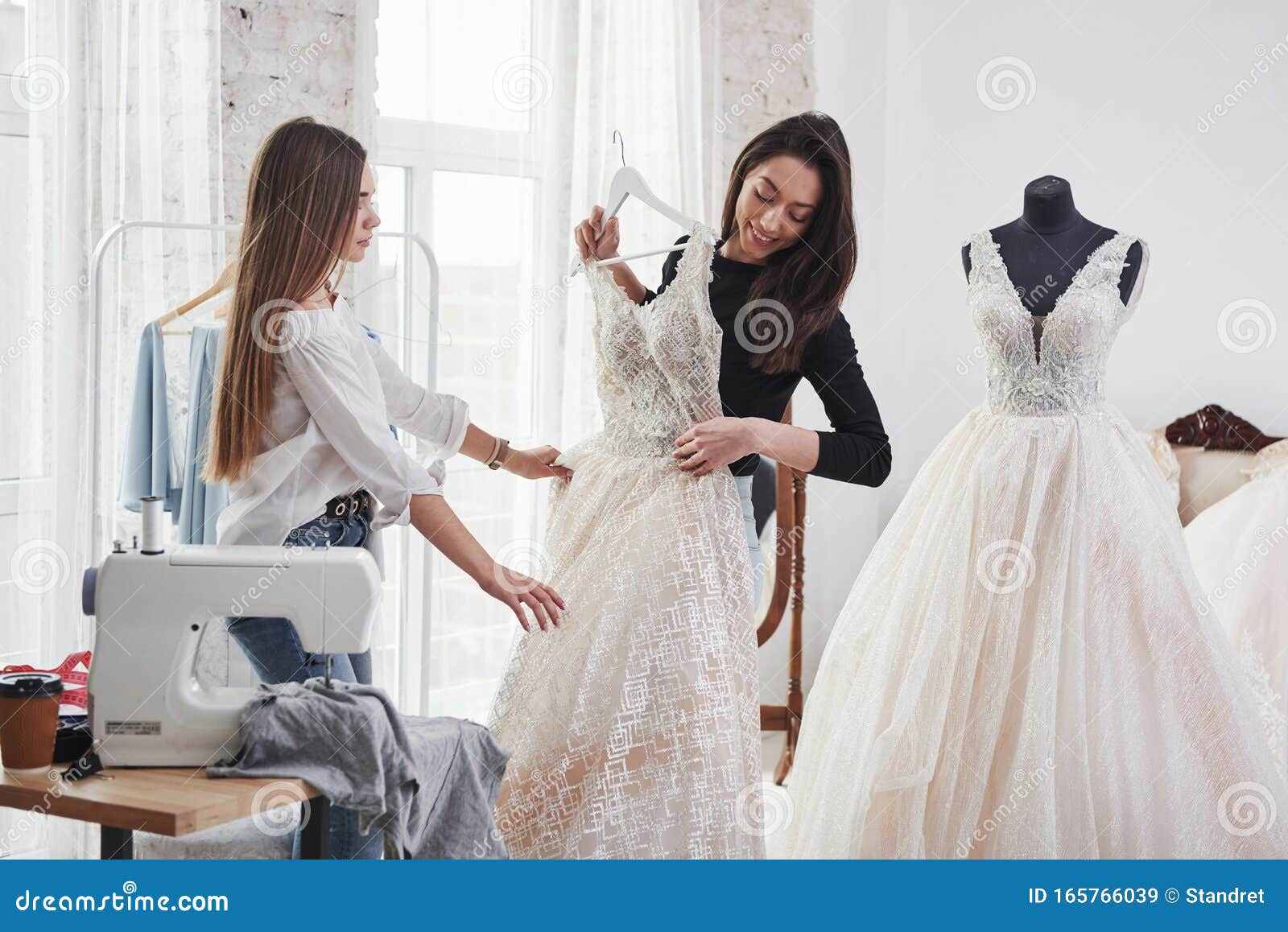 Let`s Try this One. the Process of Fitting the Dress in the Studio of ...