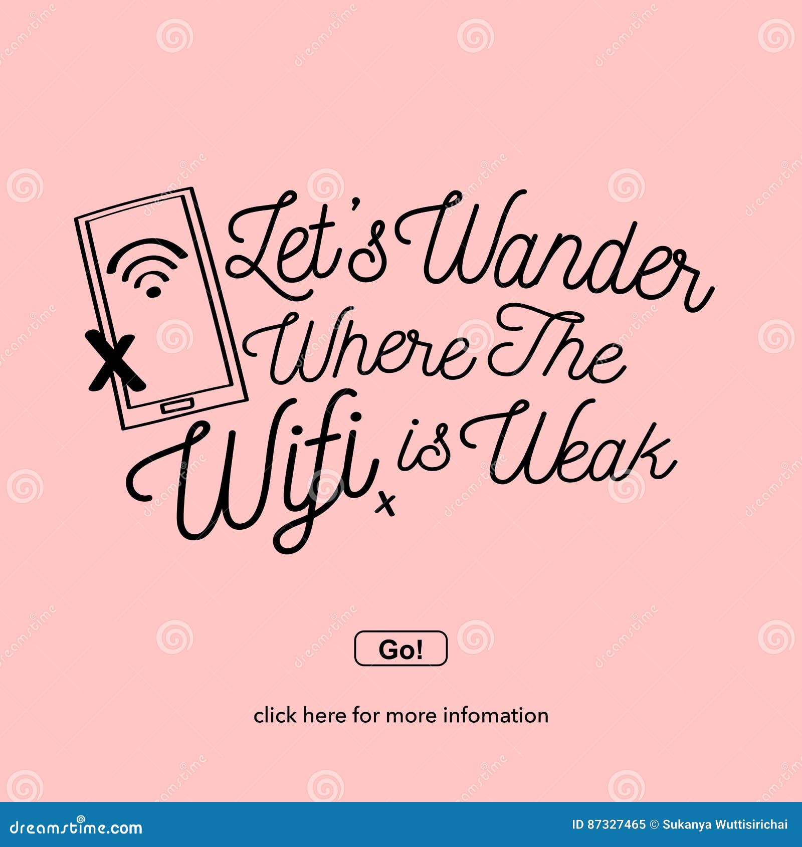 Wander Wi Fi Weak Quote Typography Lettering Royalty-Free Stock Photo ...