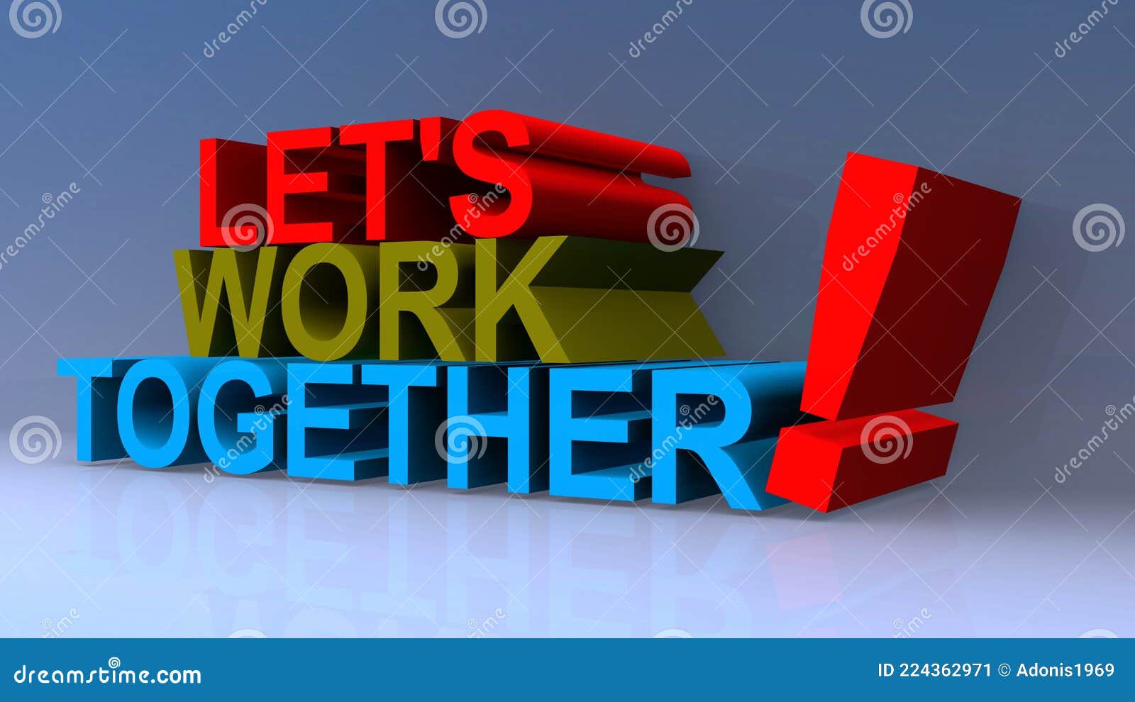 Let`s Work Together on Blue Stock Illustration - Illustration of ...