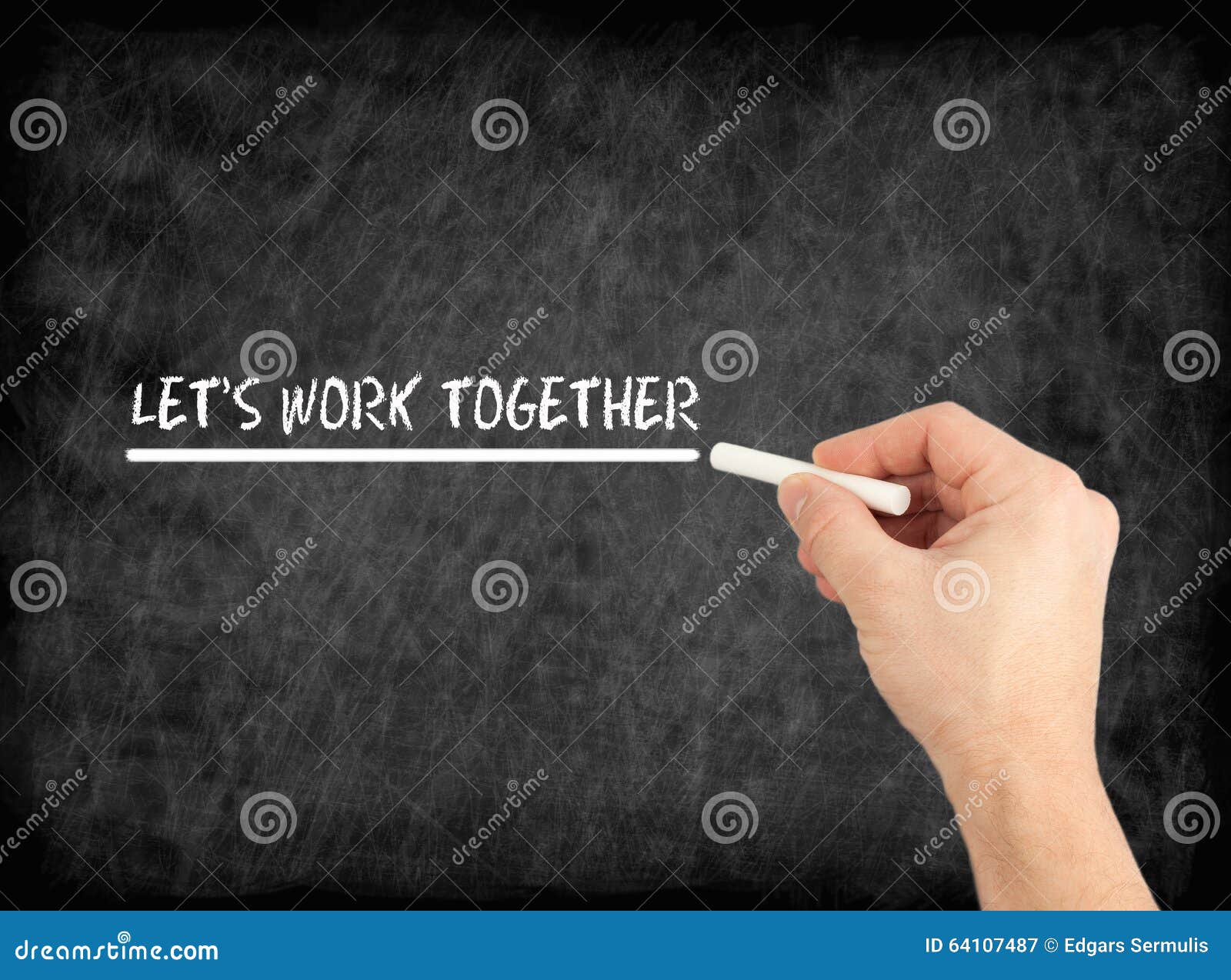 Let S Work Together - Hand Writing Text on Chalkboard Stock Image ...