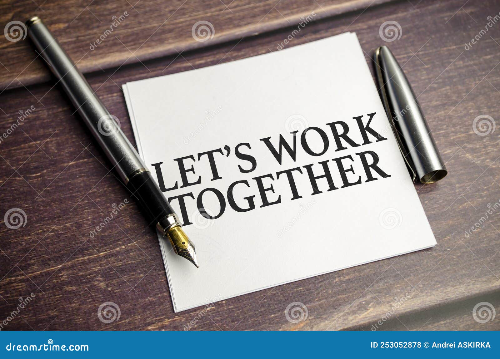 Let S Work Together Text Concept Write on Notebook on a Wooden ...