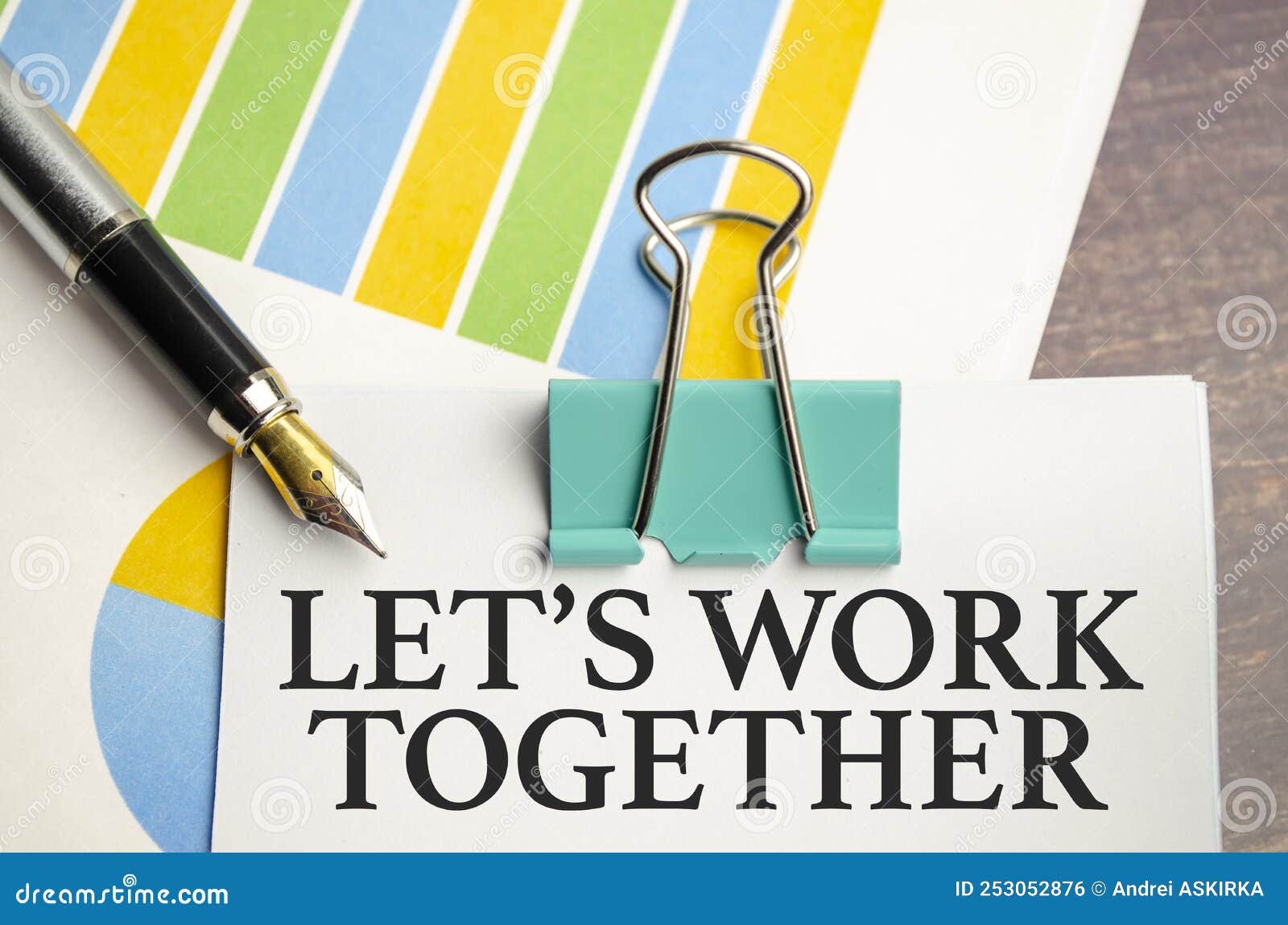 Let S Work Together Words on Notepad and Charts Stock Photo - Image of ...