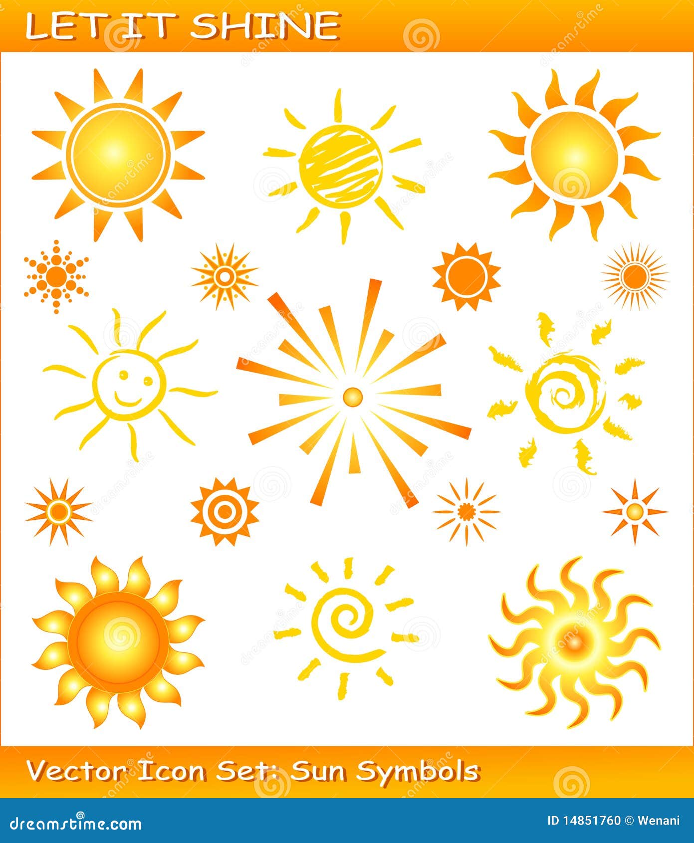 Let it Shine / Vector Sun Icon Set Stock Vector - Illustration of swirl ...