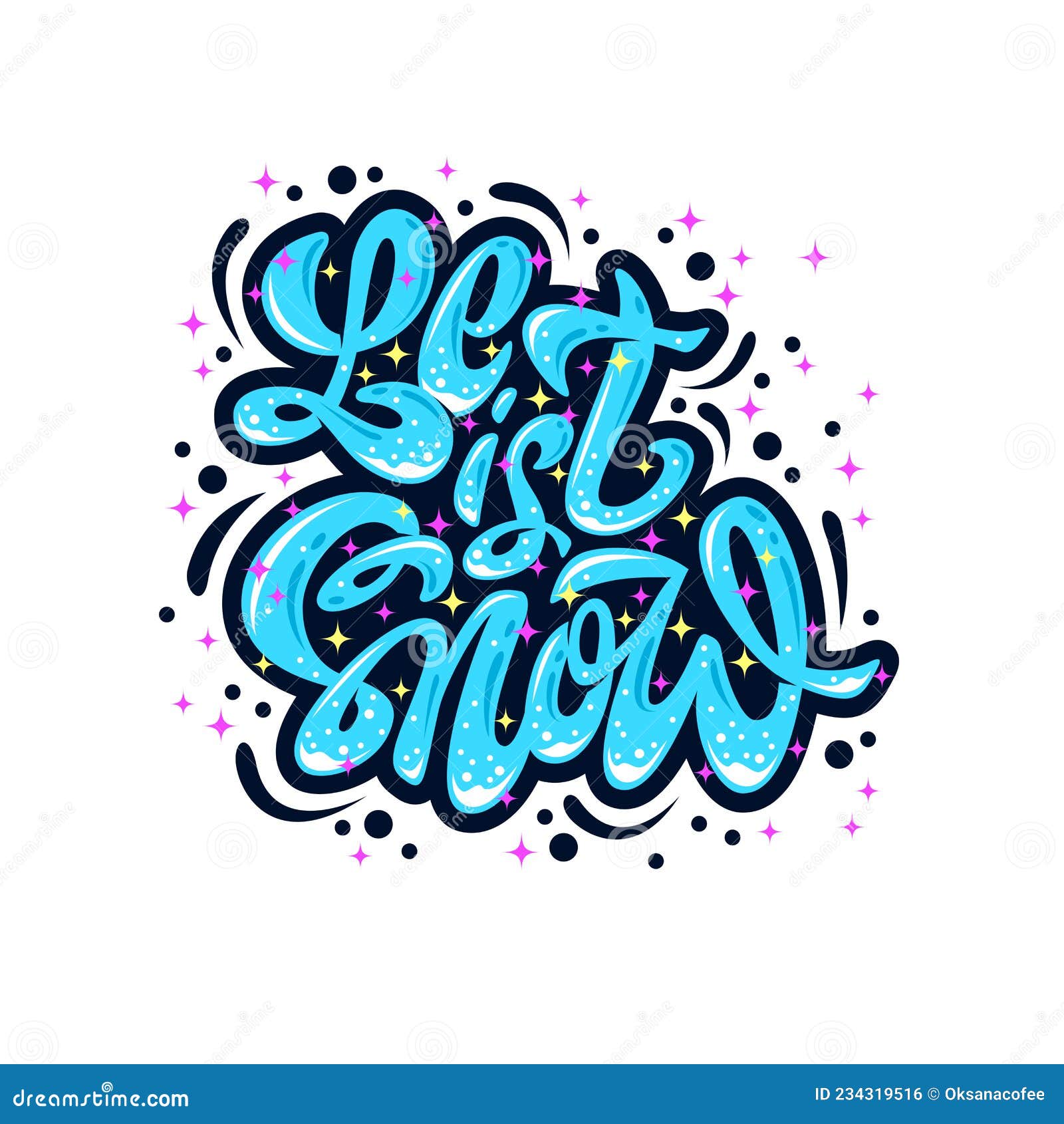 Let it Snow. Handwritten Lettering. Vector Illustration. Stock Vector ...