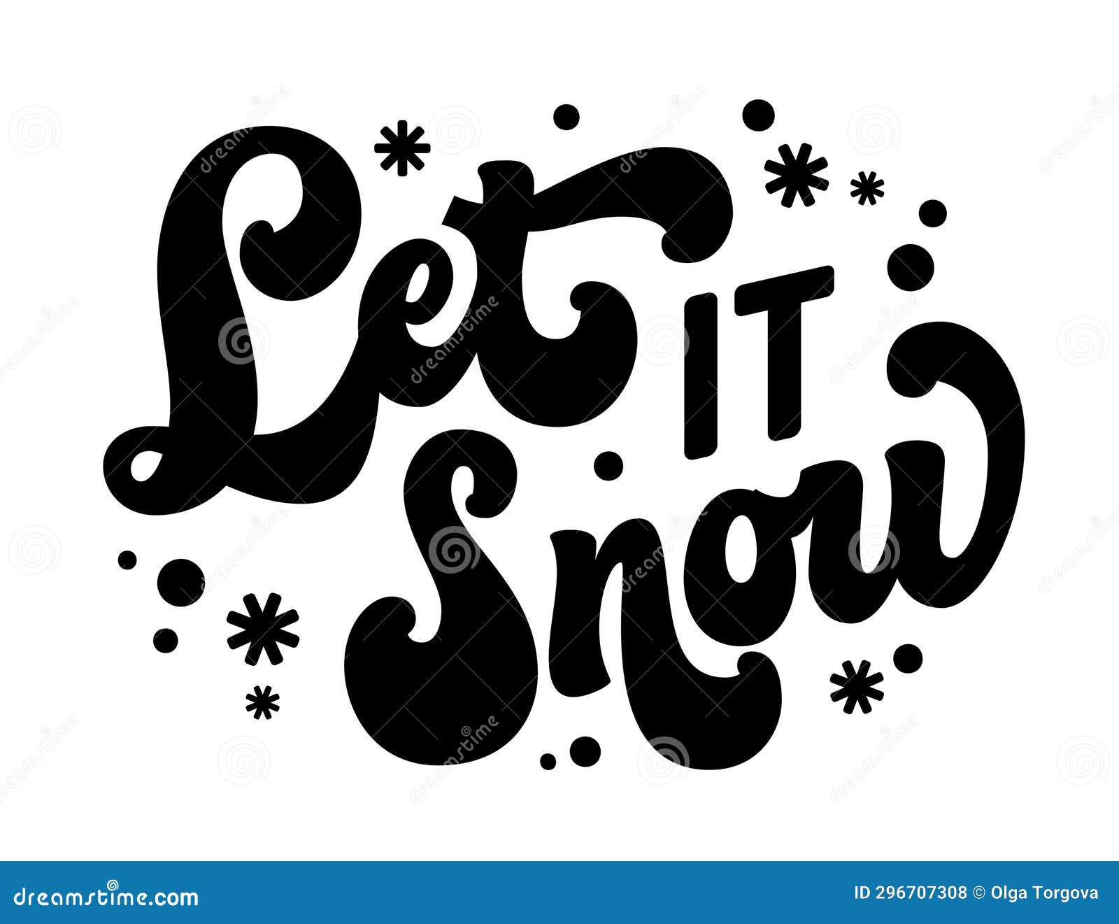 Let it Snow, Isolated Christmas Themed Vector Typography Design Element ...