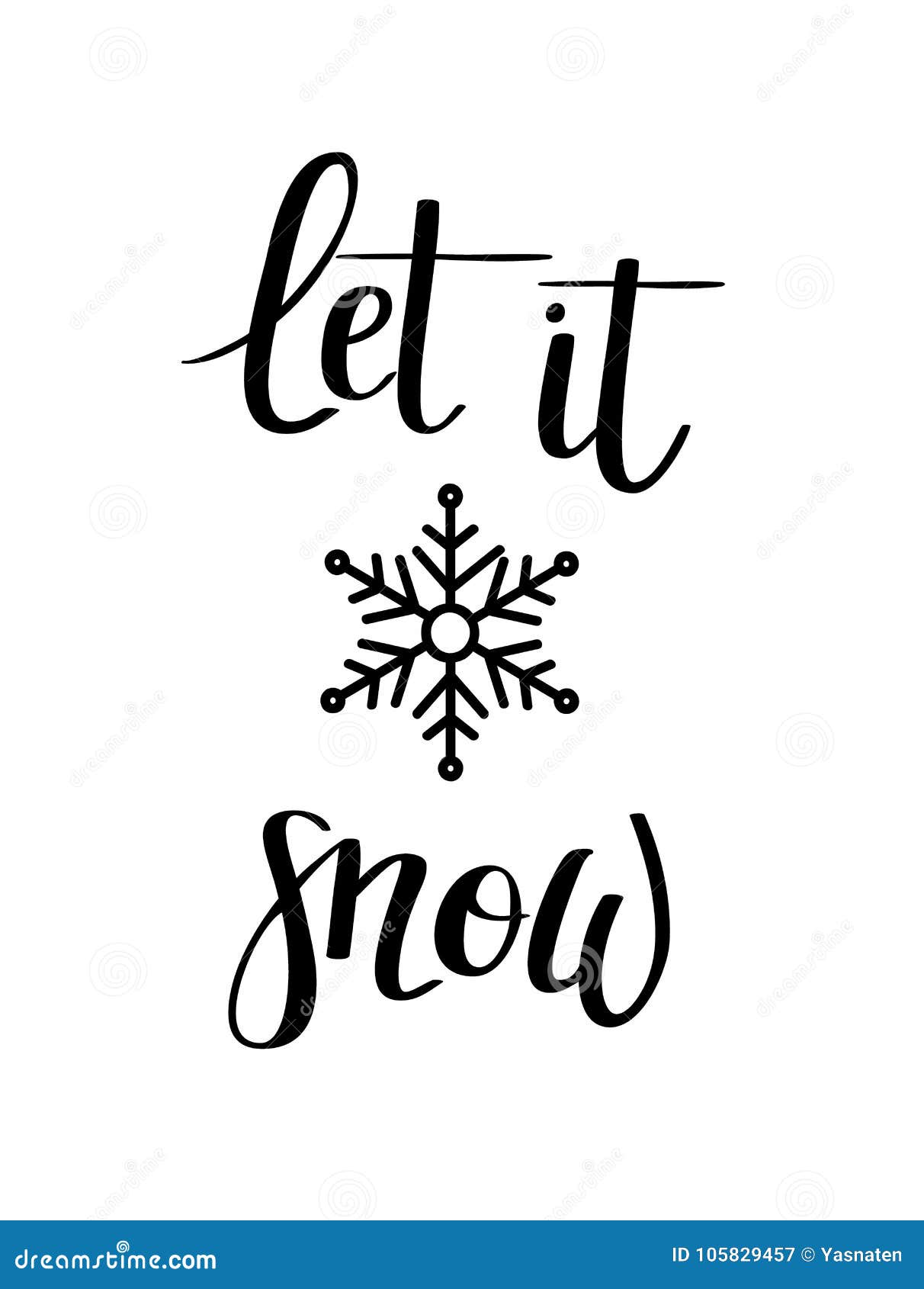 Let it Snow Vector Calligraphy Design Stock Vector - Illustration of ...
