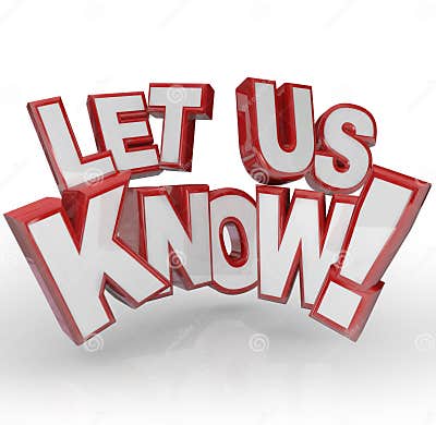 Let Us Know Words Feedback Input Comments Stock Illustration ...