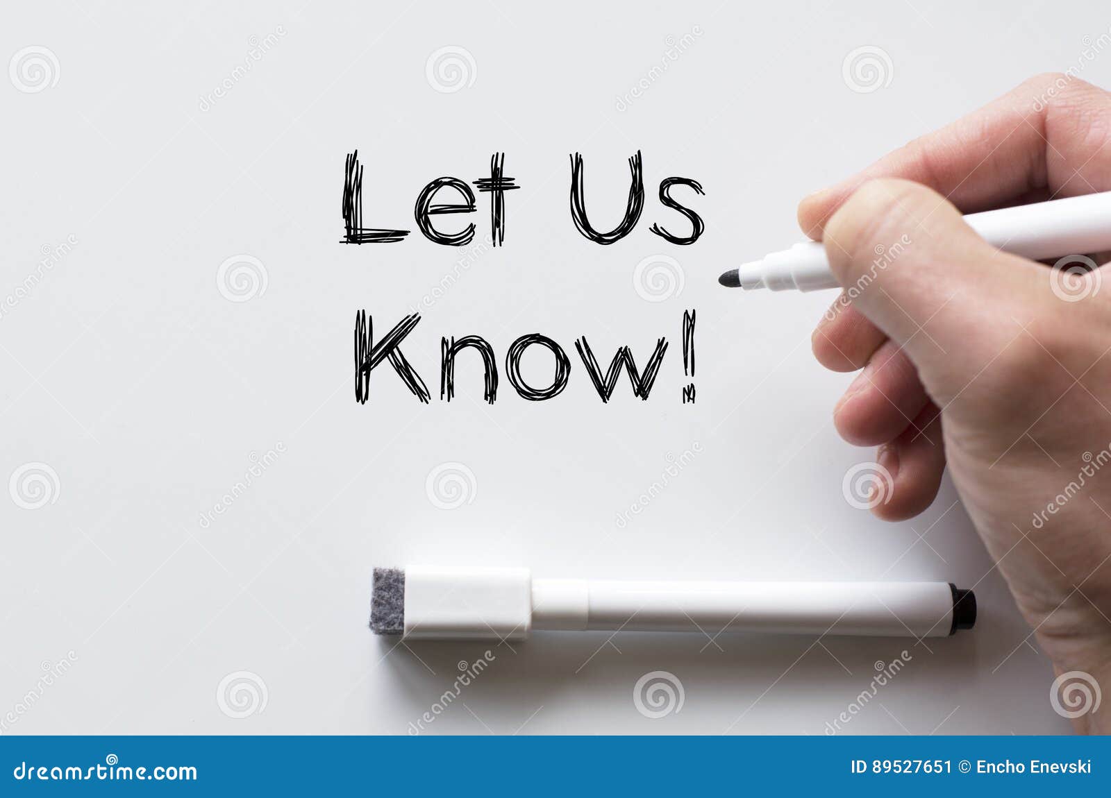 Let Us Know Written on Whiteboard Stock Image - Image of complain ...