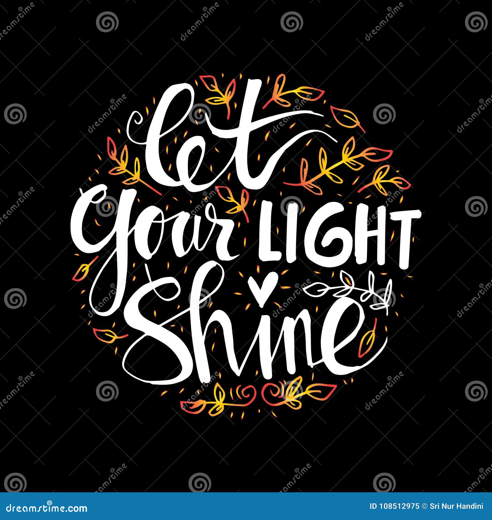 Let Your Light Shine Christian Lettering Printable Set Cartoon Vector ...