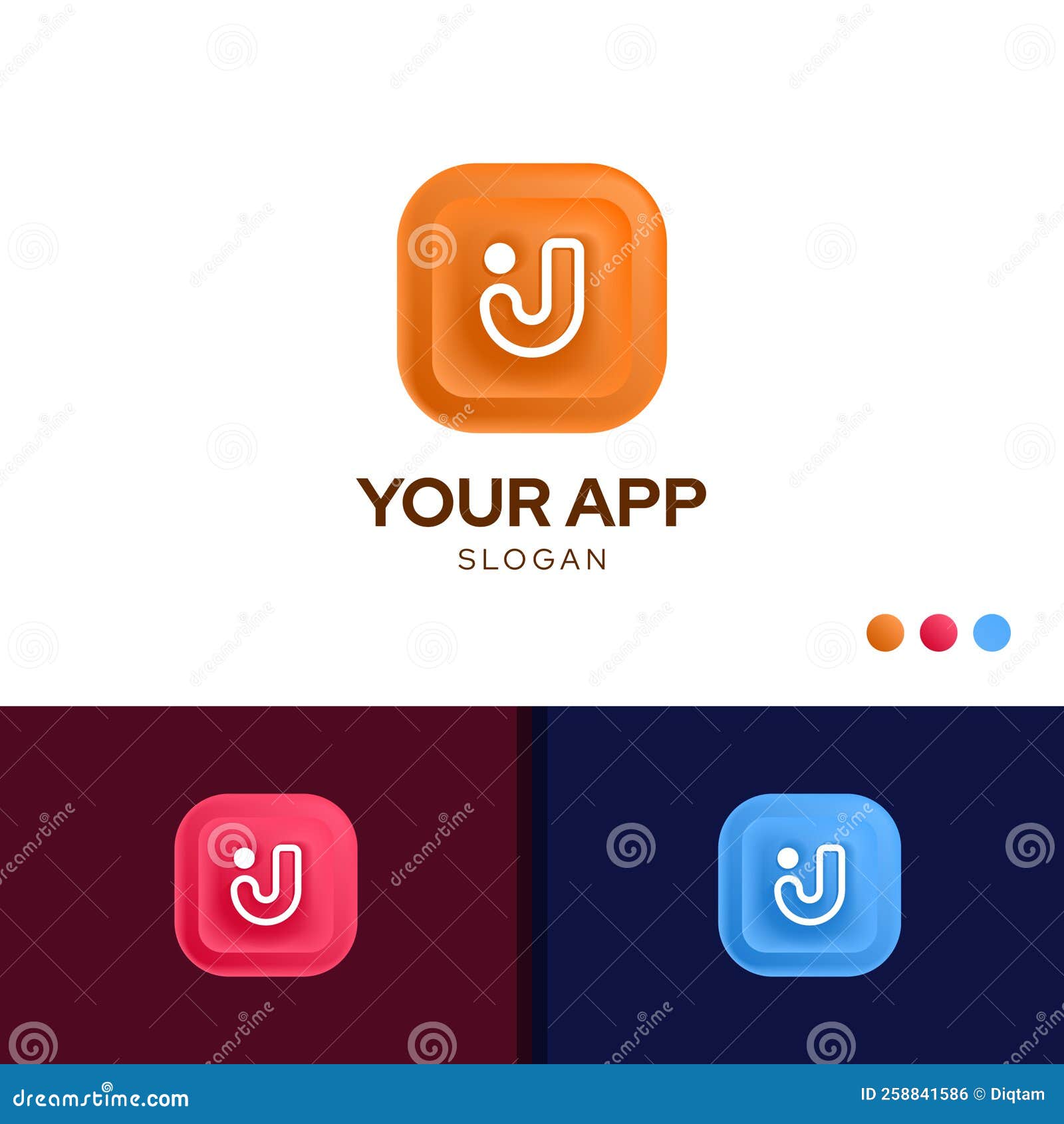 Leter J Simple Dot Logo App Design Template Vector Stock Vector ...