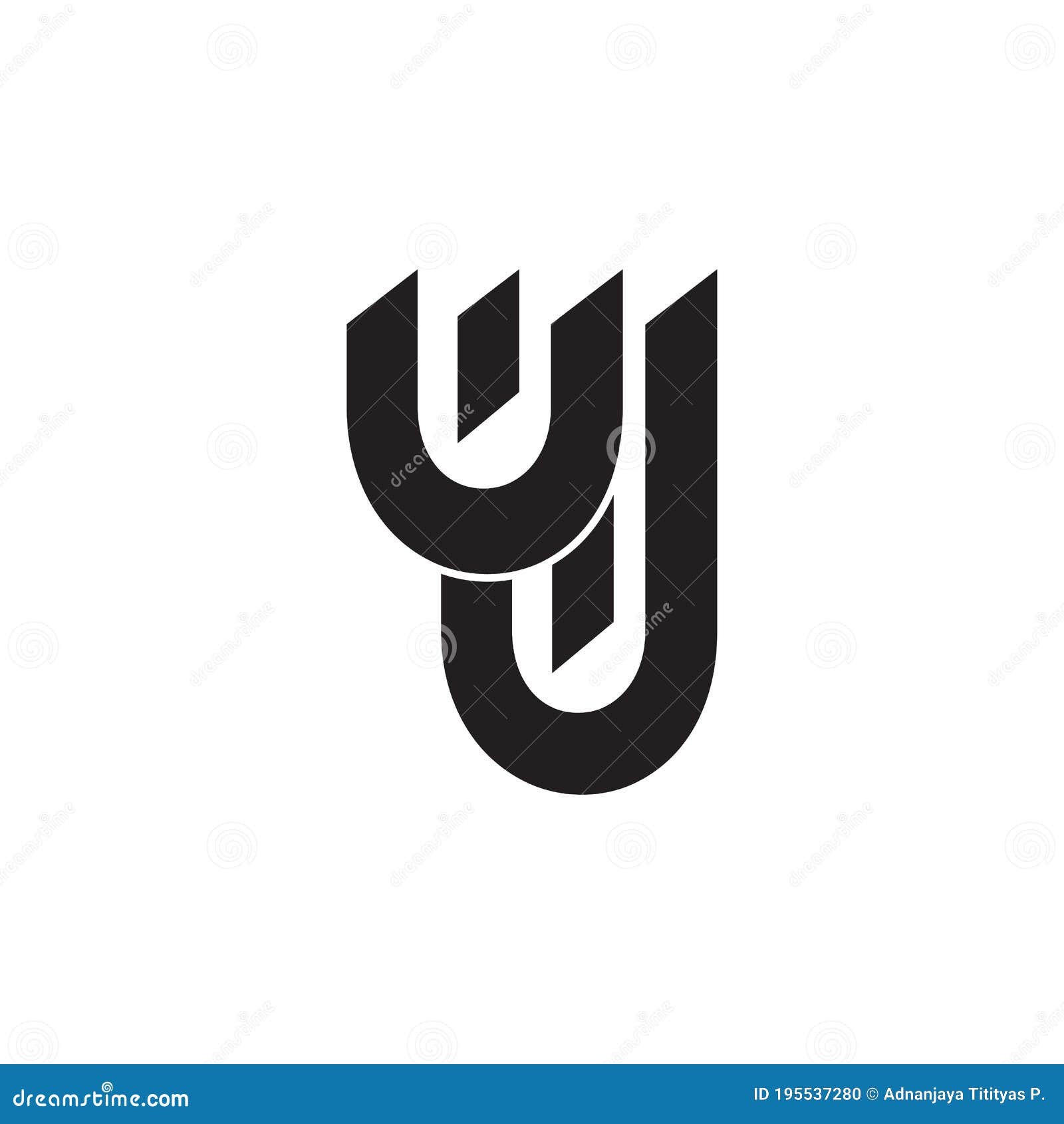 Leter Uj Simple Geometric Logo Vector Stock Vector - Illustration of ...