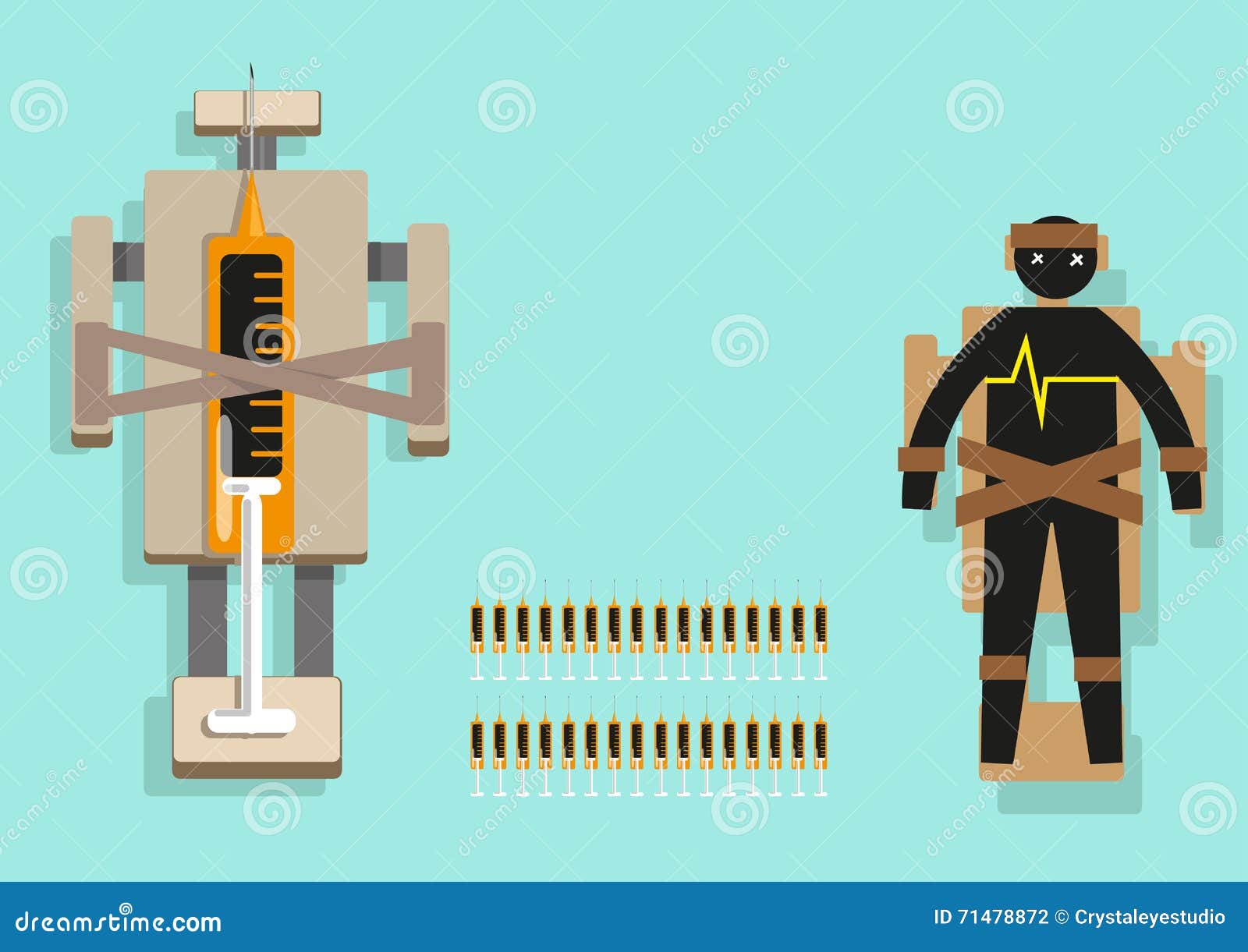 Lethal Injection Death Penalty Infographic Elements. Editable Clip Art ...