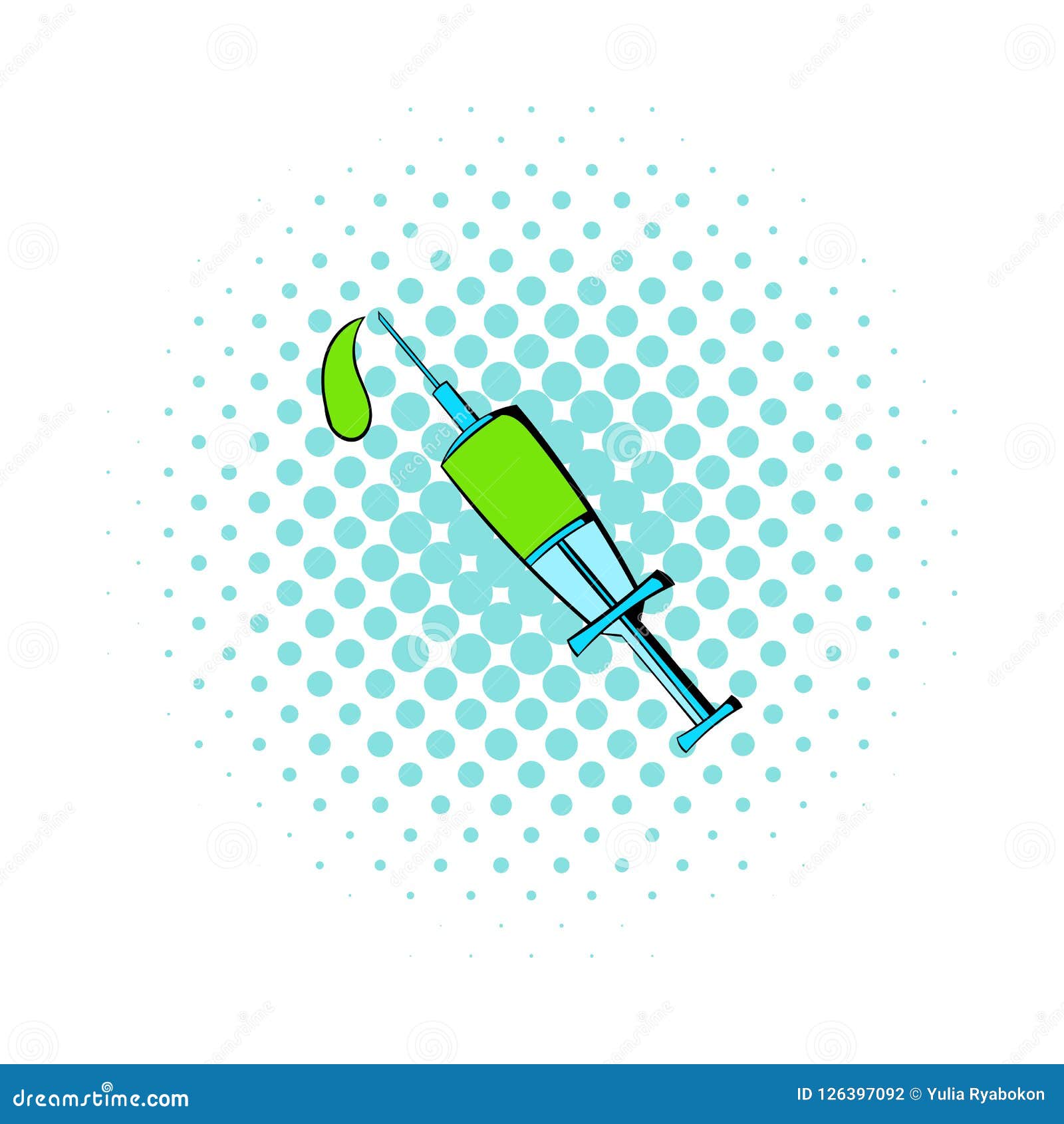 Lethal Injection Syringe Icon, Comics Style Stock Illustration ...