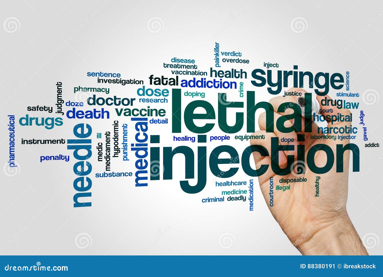 Lethal Injection Word Cloud Stock Image - Image of inject, medicine ...