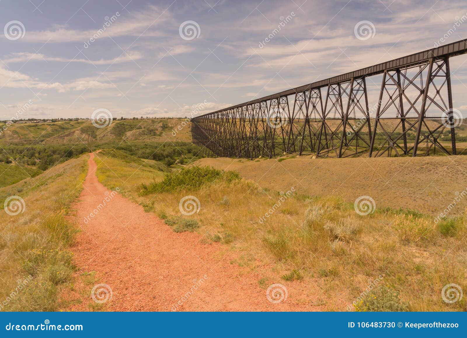 Lethbridge High Level Bridge Stock Photo - Image of bridge, metal ...