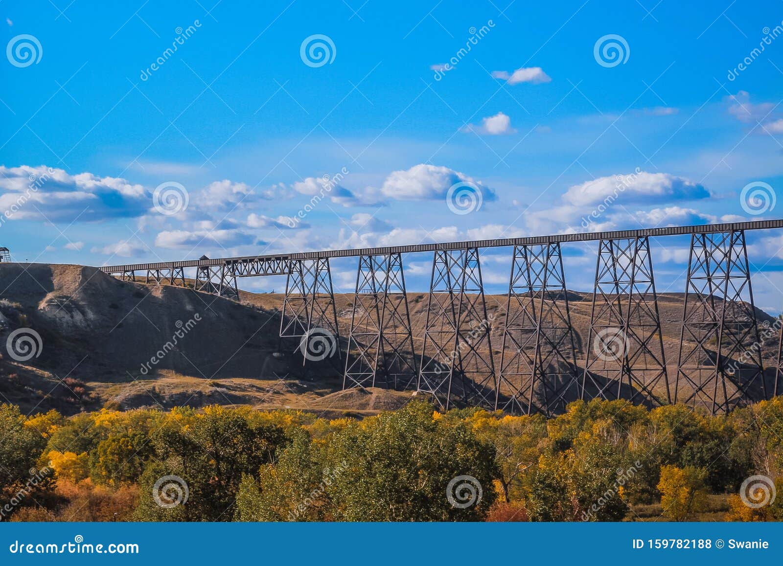 Lethbridge`s High Level Bridge in Fall Stock Photo - Image of mile ...