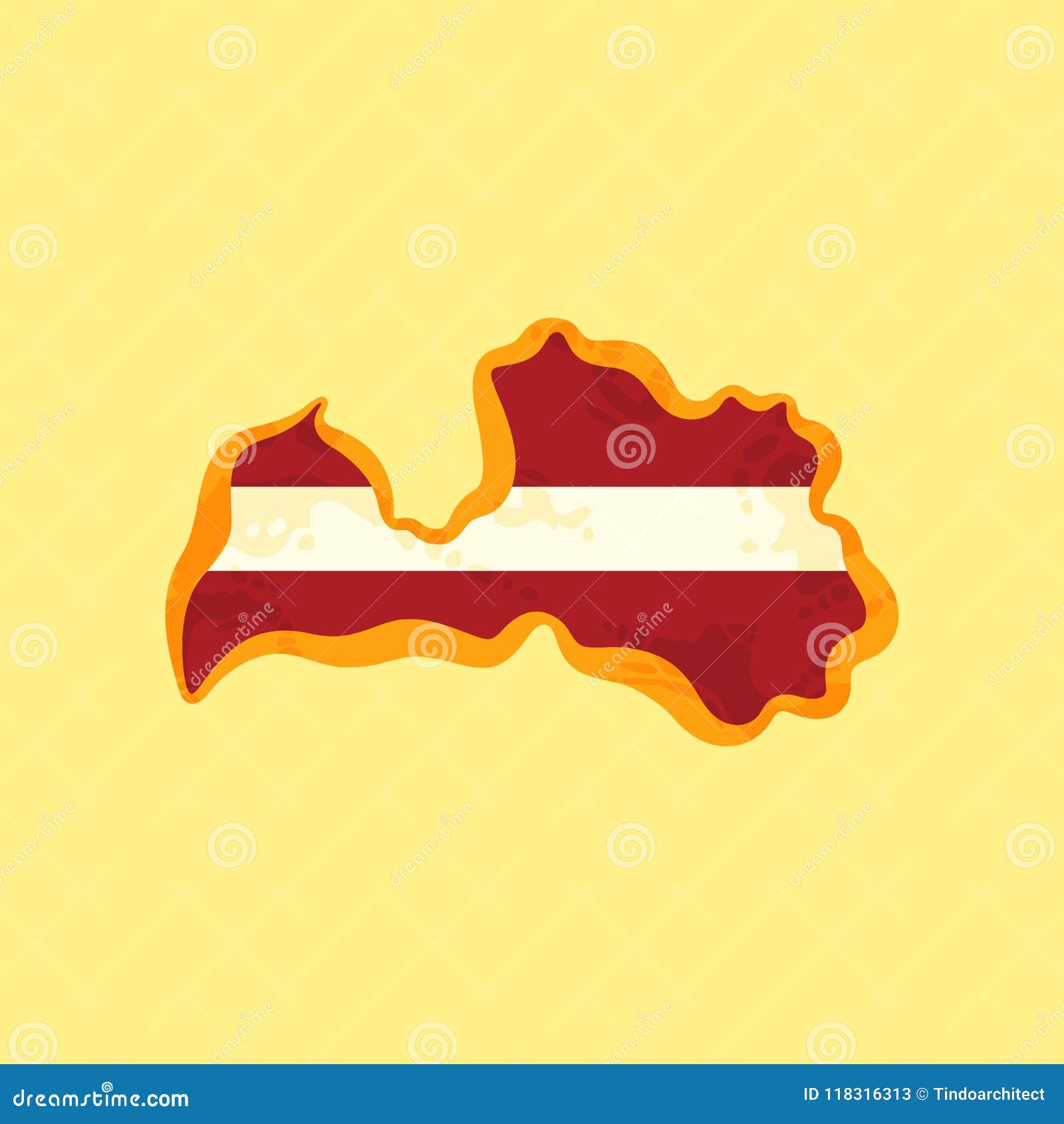 Letonia - Mapa Coloreado Con La Bandera Letona Ilustración del Vector ...