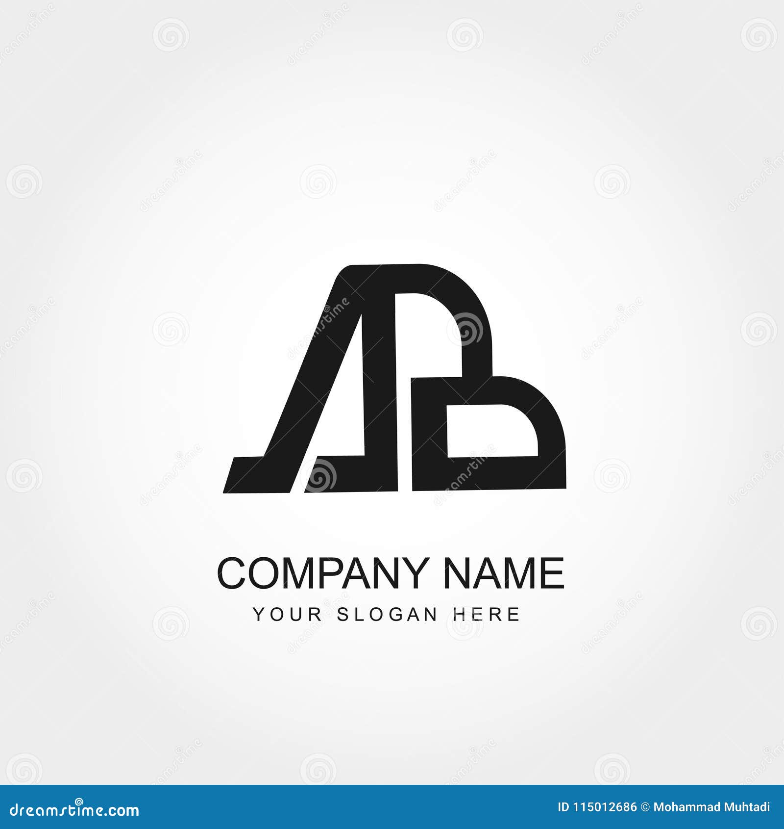 Letra AB Logo Design stock de ilustración. Ilustración de negro - 115012686