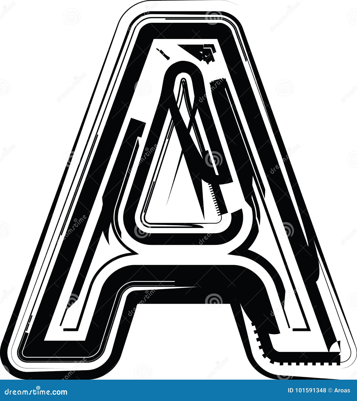 Letra abstracta a ilustración del vector. Ilustración de bosquejo ...