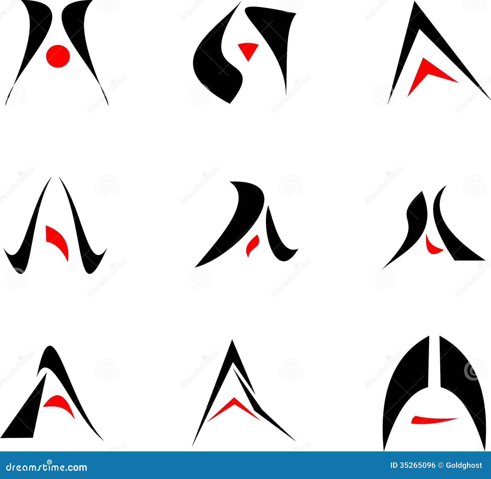 Letra abstrata um logotipo ilustração do vetor. Ilustração de ...