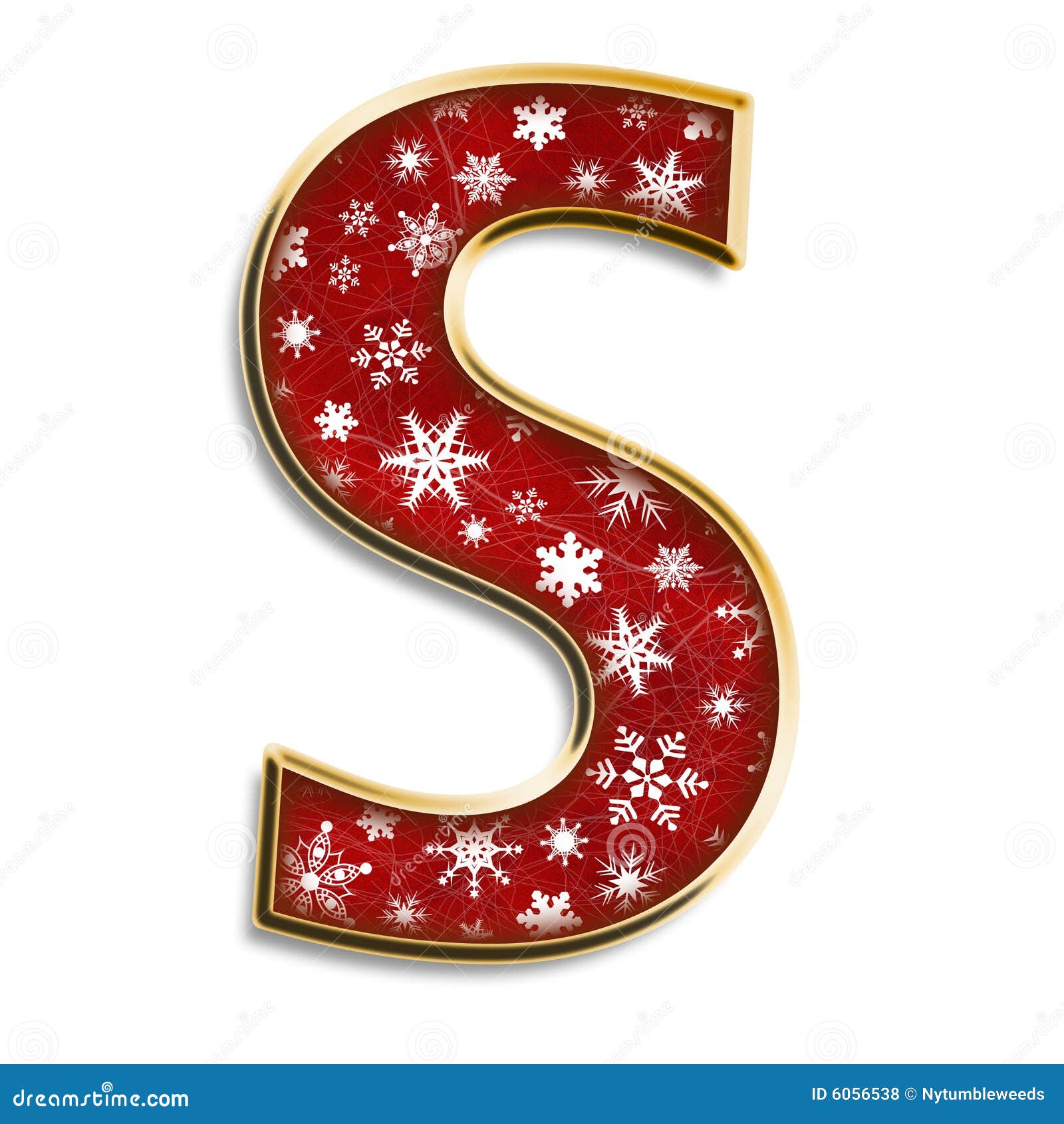 Letra Aislada S De La Navidad En Rojo Stock de ilustración ...