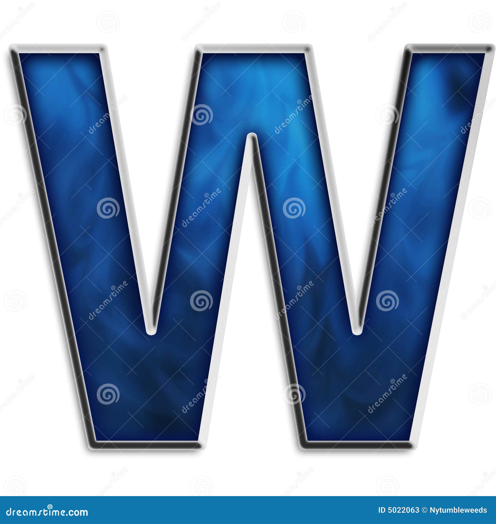 Letra Aislada W En Azul Tribal Stock de ilustración - Ilustración de ...