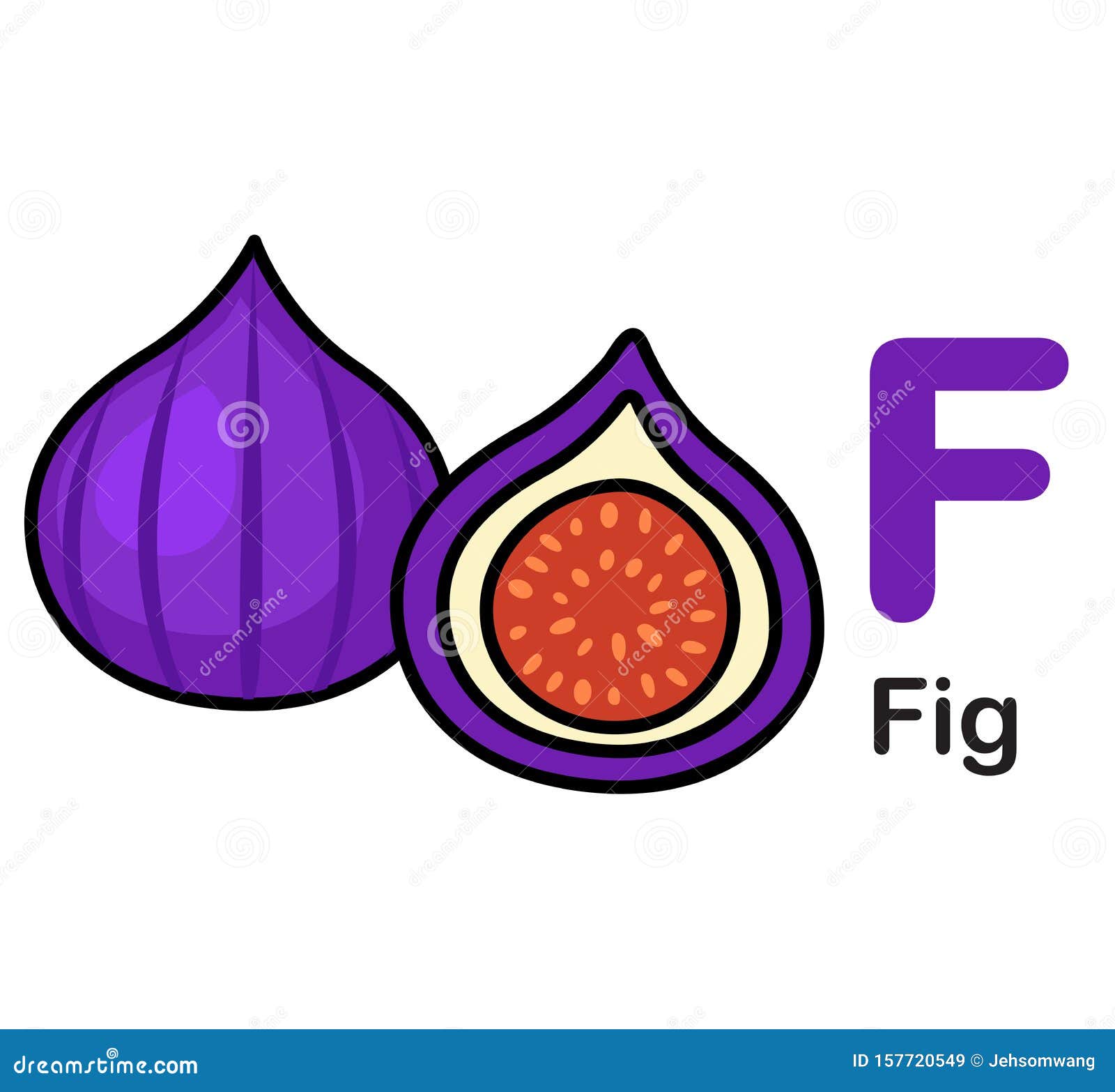 Letra alfabeta F-Fig ilustración del vector. Ilustración de colorido ...