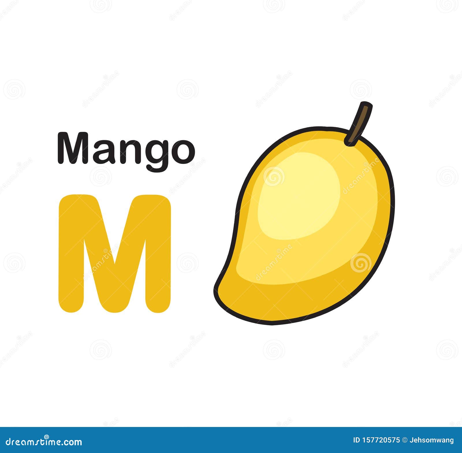 Letra alfabeta M-mango ilustración del vector. Ilustración de aprenda ...
