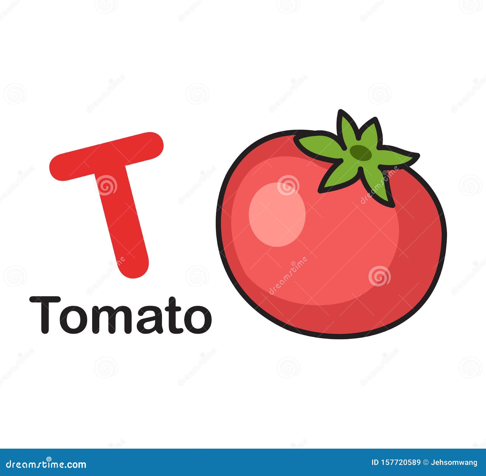 Letra alfabeta tomate T ilustración del vector. Ilustración de bebé ...