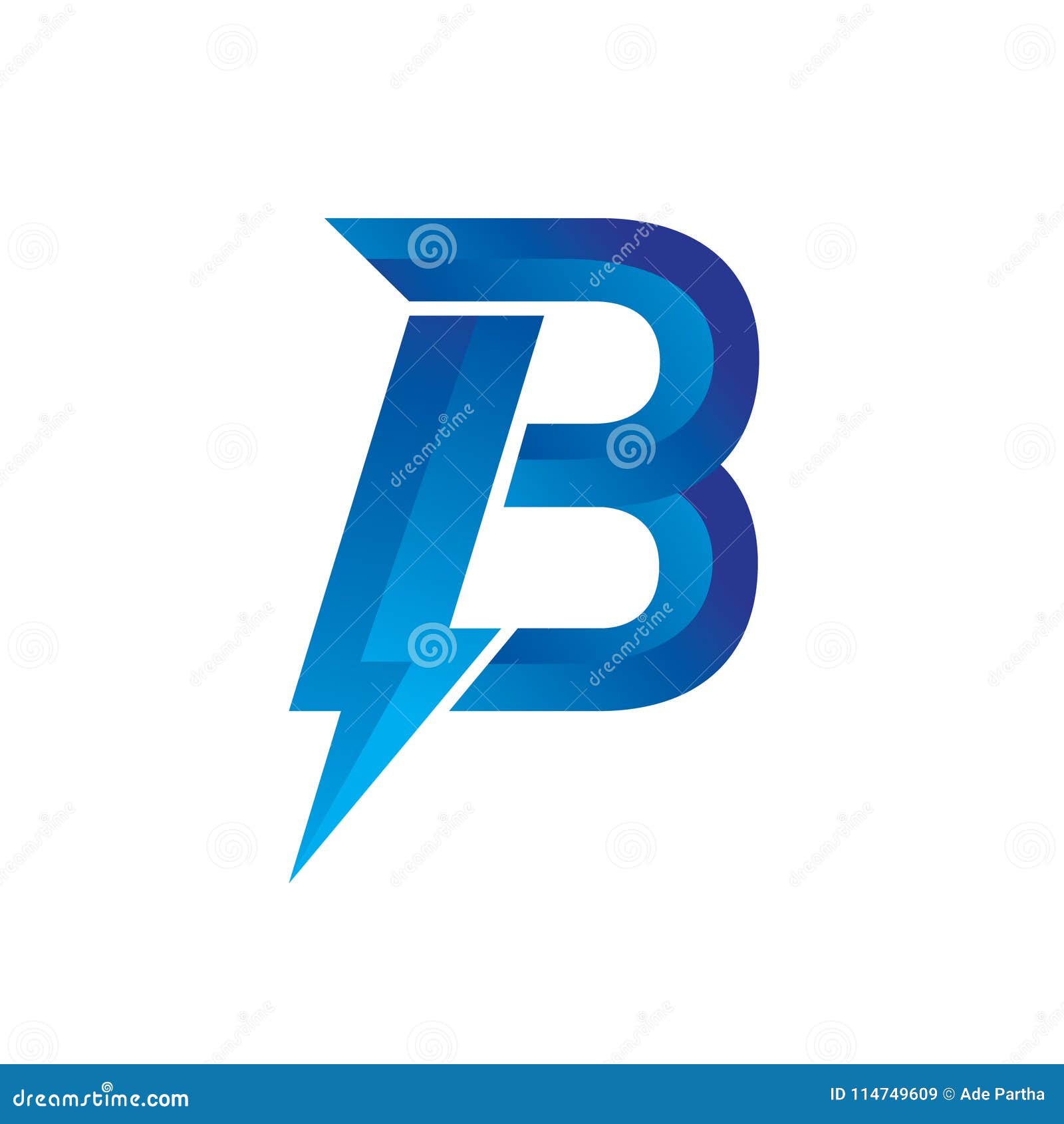 Letra azul B Logo Power ilustración del vector. Ilustración de negocios ...