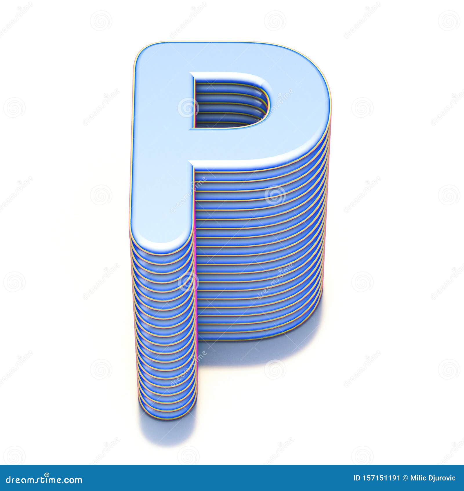 Letra Azul Extruida Letra P 3D Stock de ilustración - Ilustración de ...