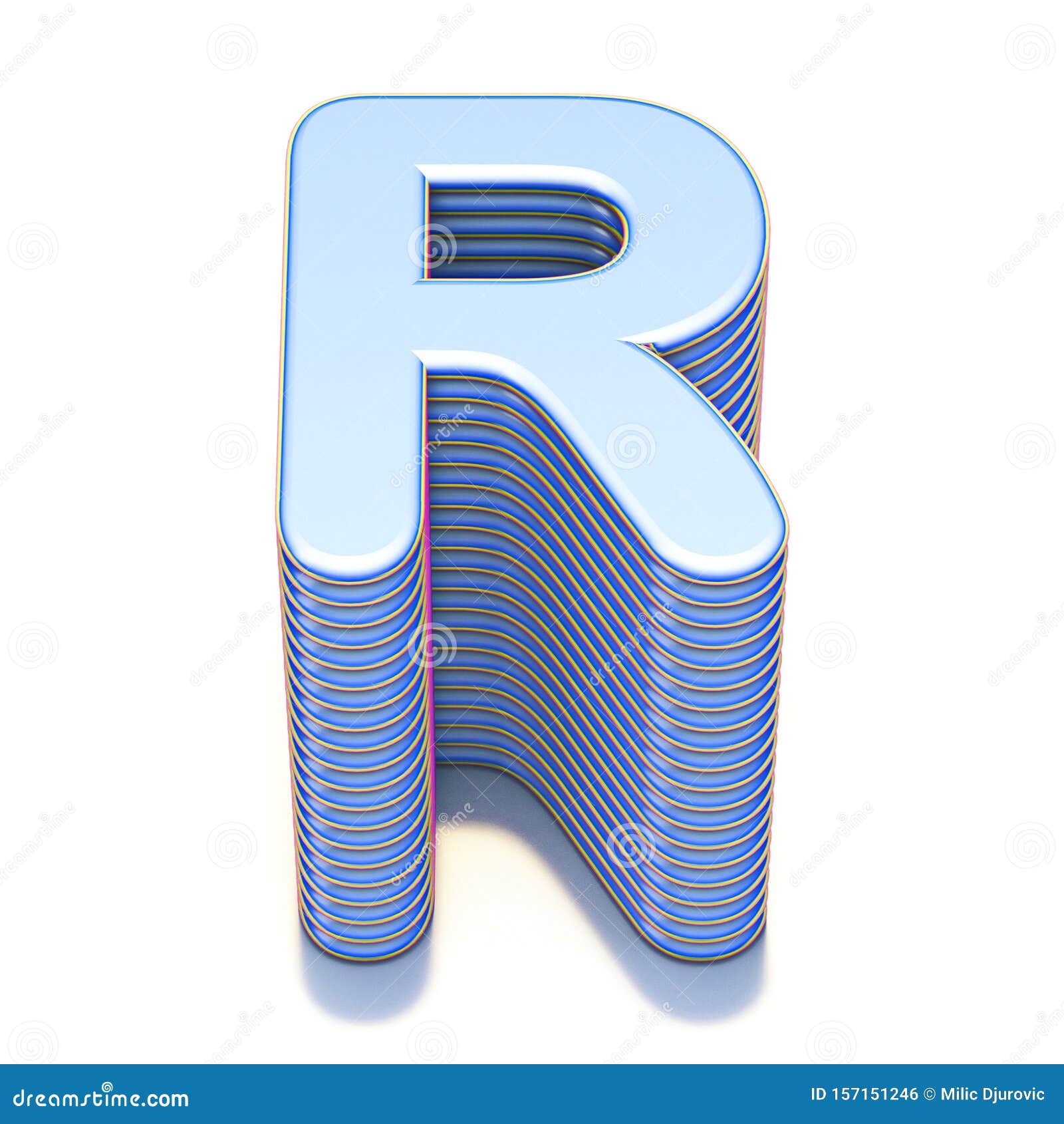 Letra Azul Extruida Letra R 3D Stock de ilustración - Ilustración de ...