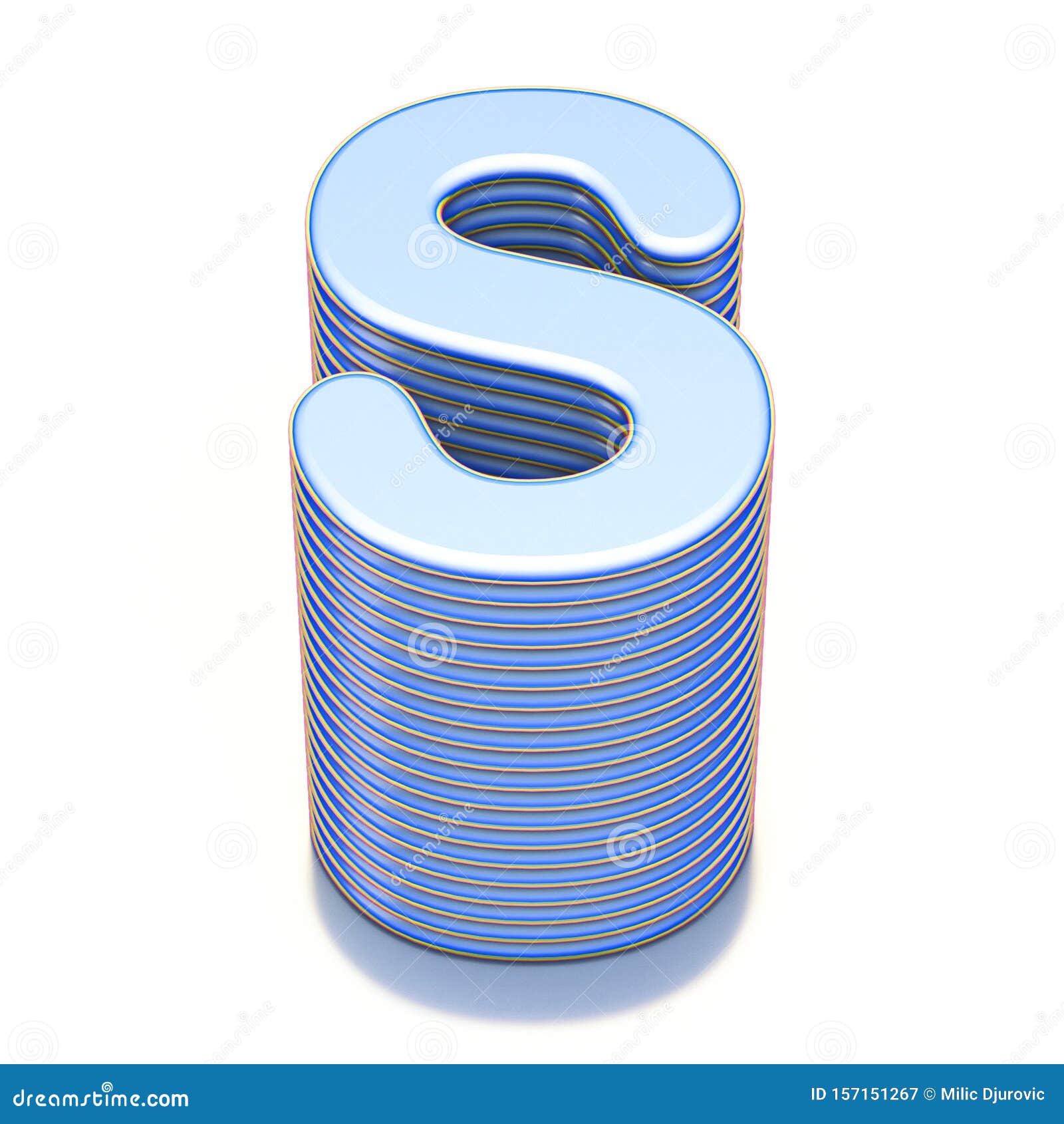Letra Azul Extruida Letra S 3D Stock de ilustración - Ilustración de ...