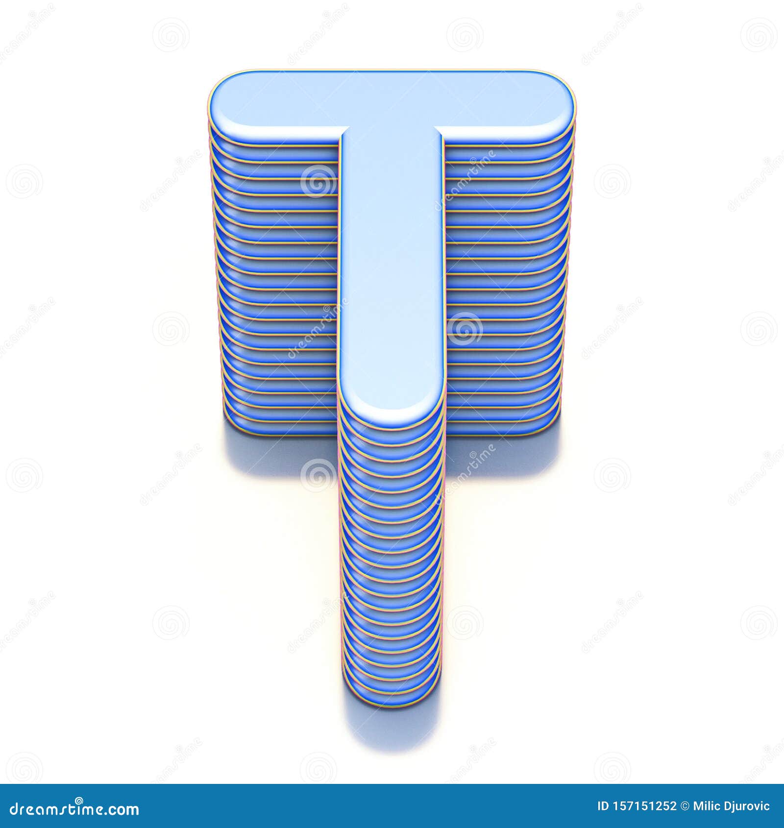 Letra Azul Extruida Letra T 3D Stock de ilustración - Ilustración de ...