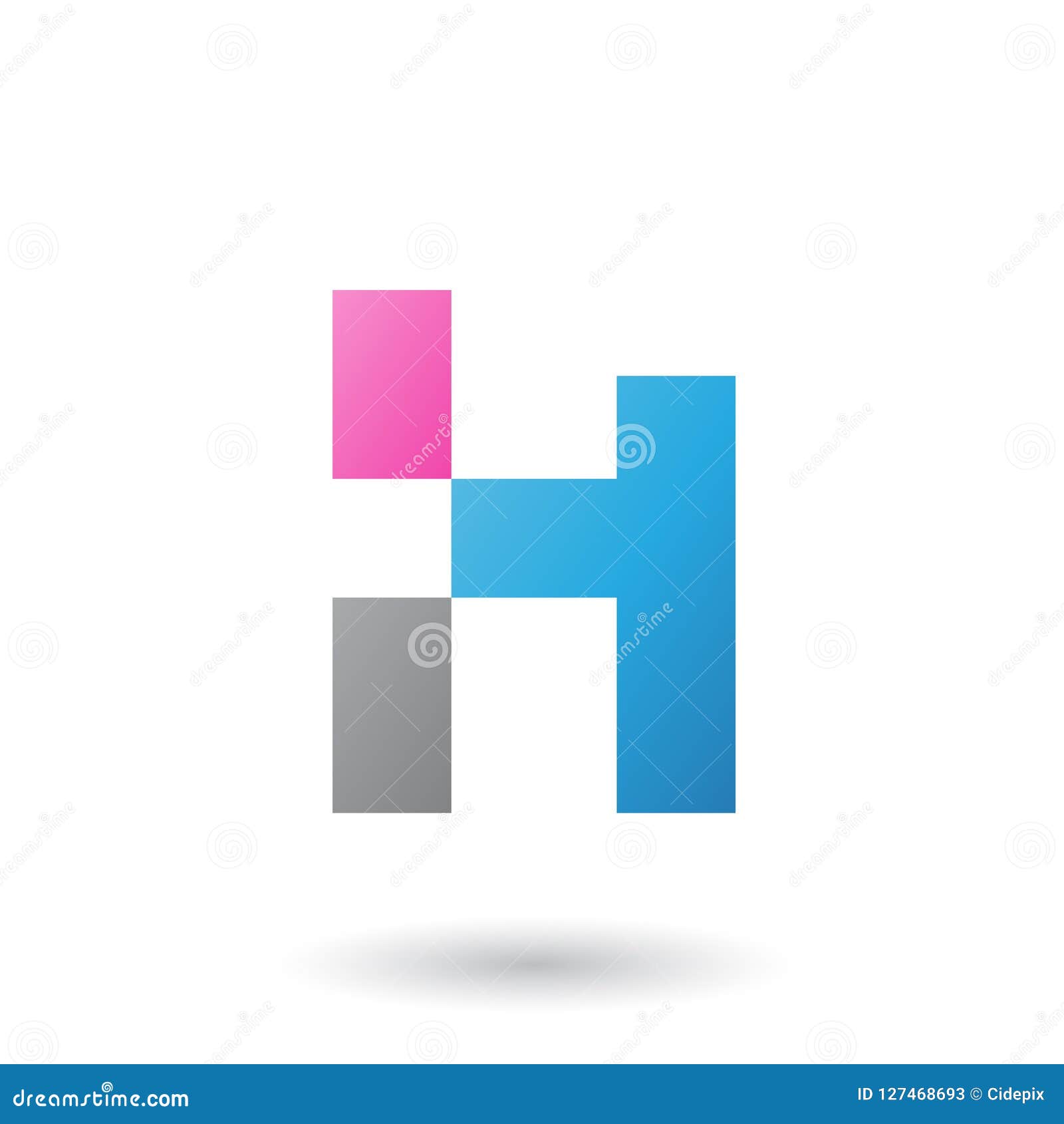 Letra Azul H Con El Ejemplo Rectangular Del Vector De Las Formas ...