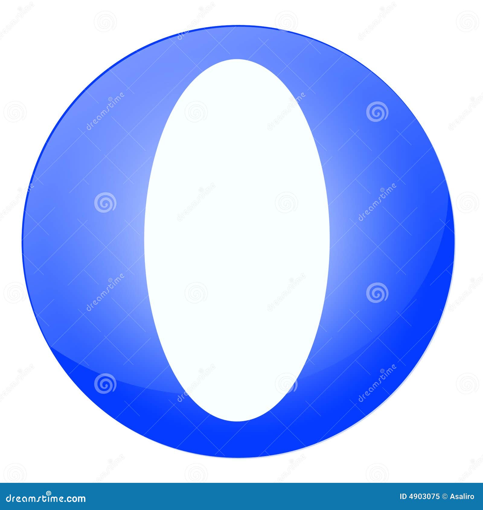 Letra azul O ilustração stock. Ilustração de fontes, cartoon - 4903075