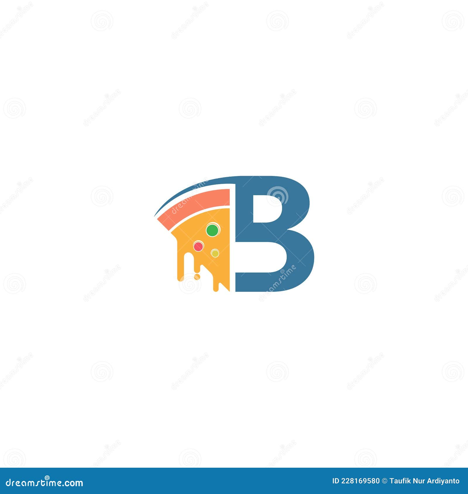 Letra B Con Logotipo De Icono De Pizza Vector Ilustración del Vector ...