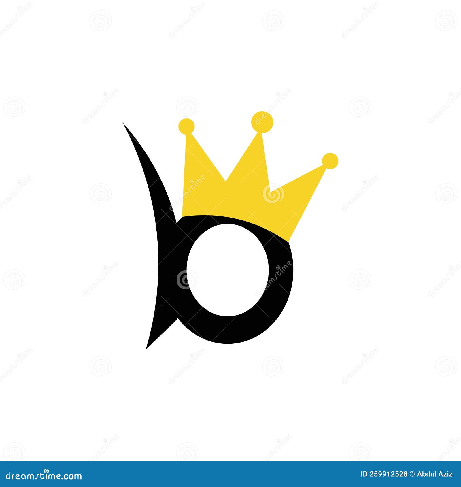 Letra B Con Vector De Plantilla De Icono De Corona Ilustración del ...