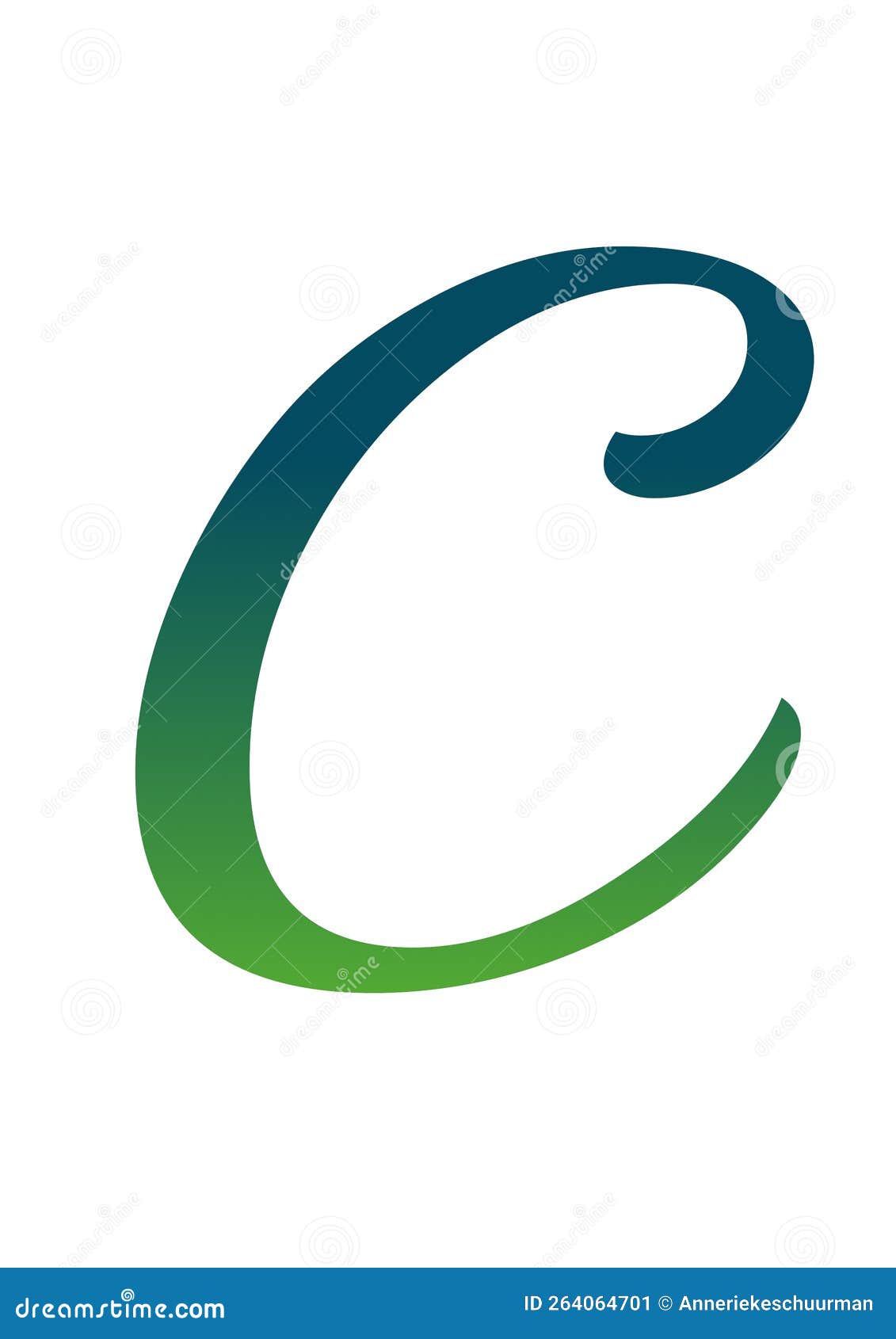 Letra C Do Alfabeto Feito Com Gradiente Verde E Azul Ilustração Stock ...