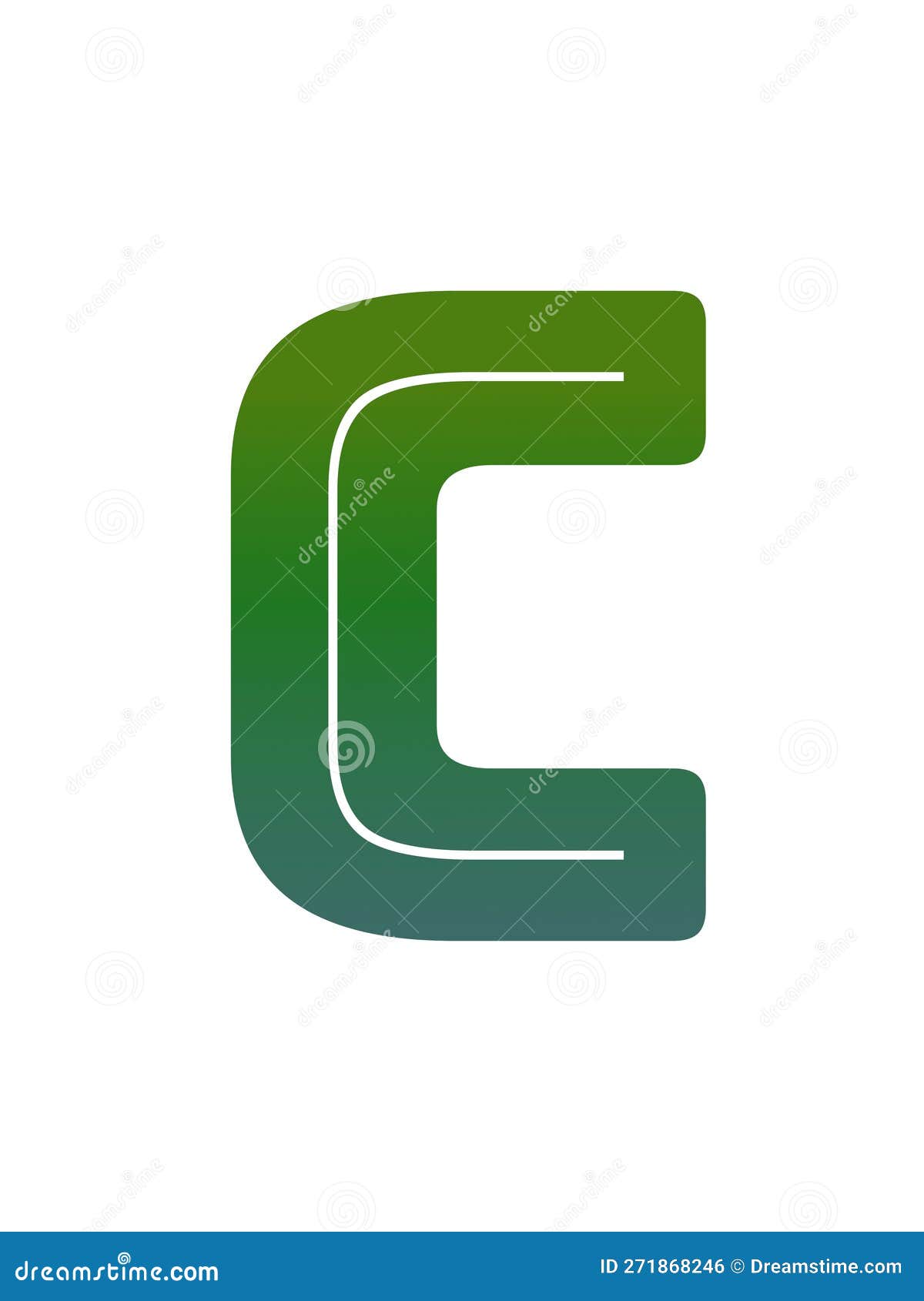 Letra C Do Alfabeto Feito Com Gradiente Verde Foto de Stock - Imagem de ...