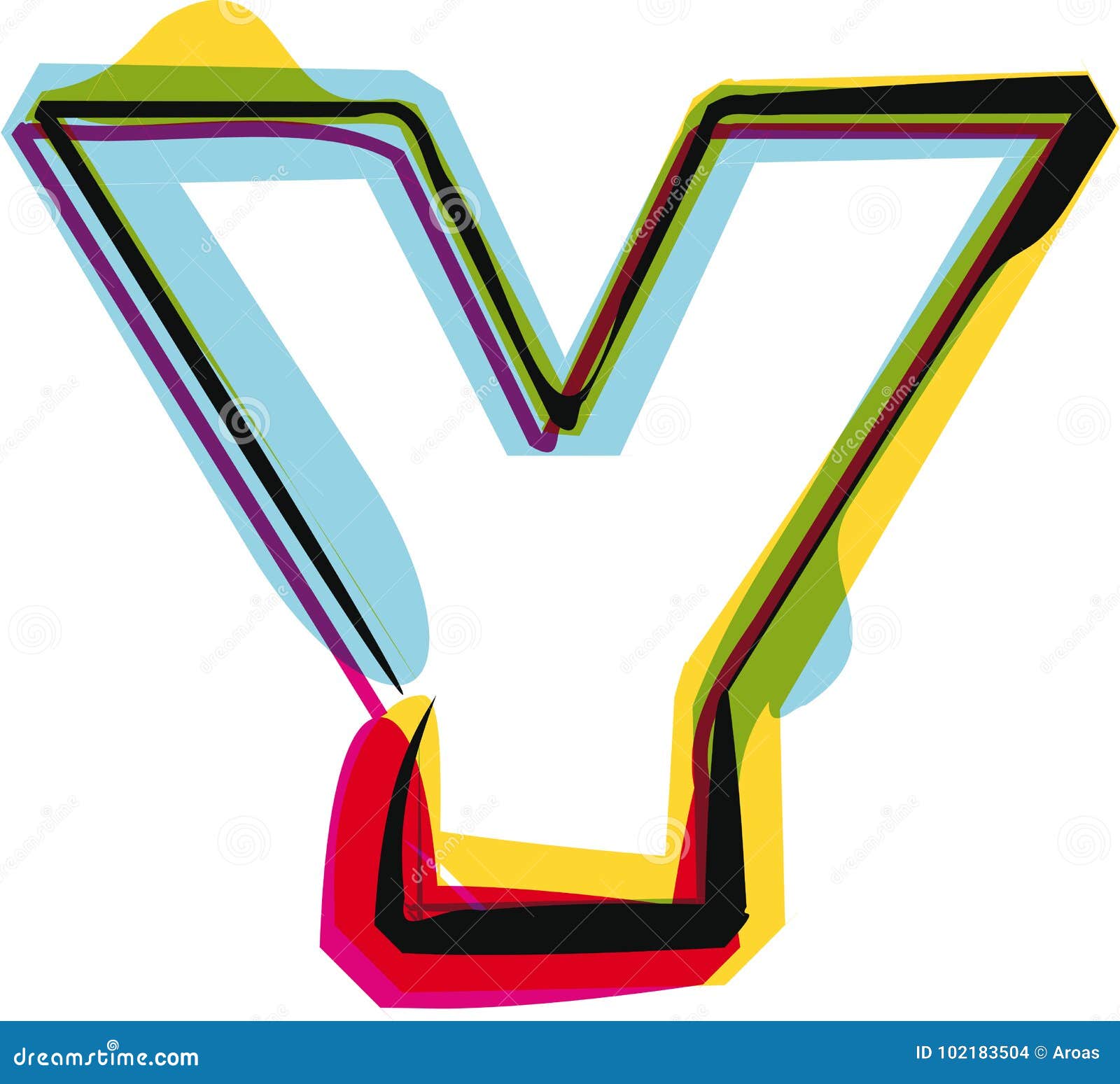 Letra colorida abstracta Y ilustración del vector. Ilustración de ...